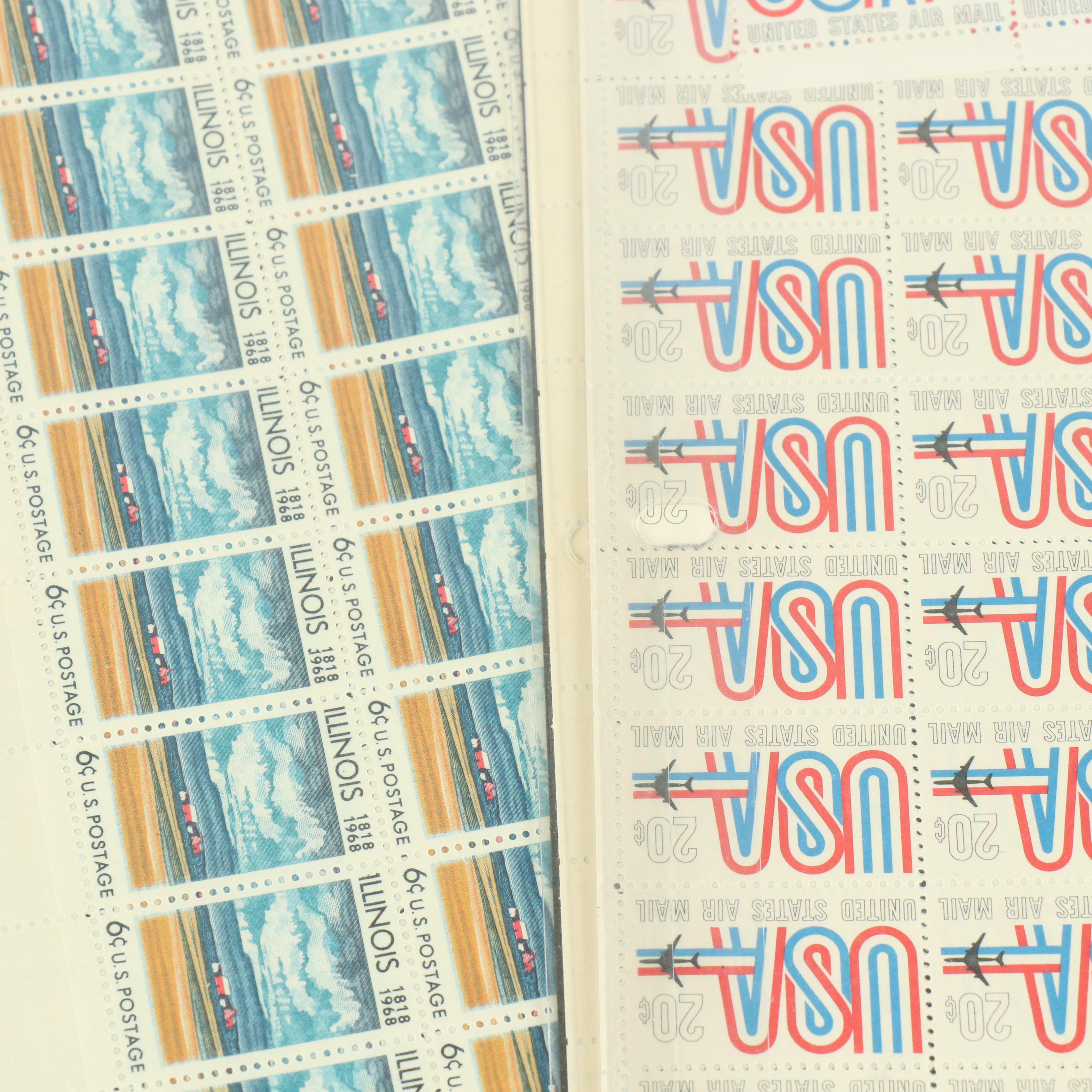 Fifty-Five Vintage U.S. Postage Stamp Sheets | EBTH