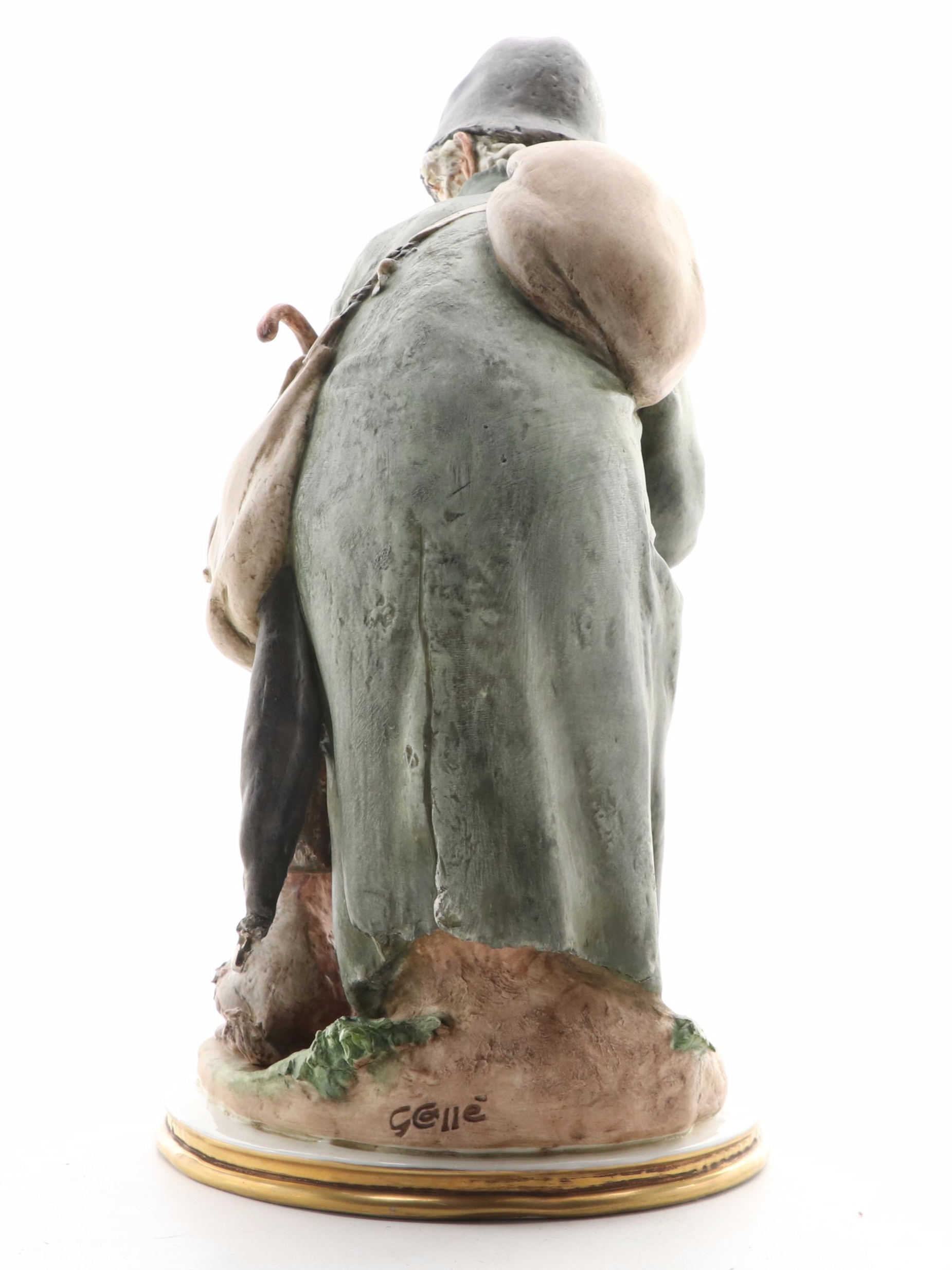 Giuseppe Cappé Italian Porcelain Figurine of Hobo and Dog, 1962 | EBTH