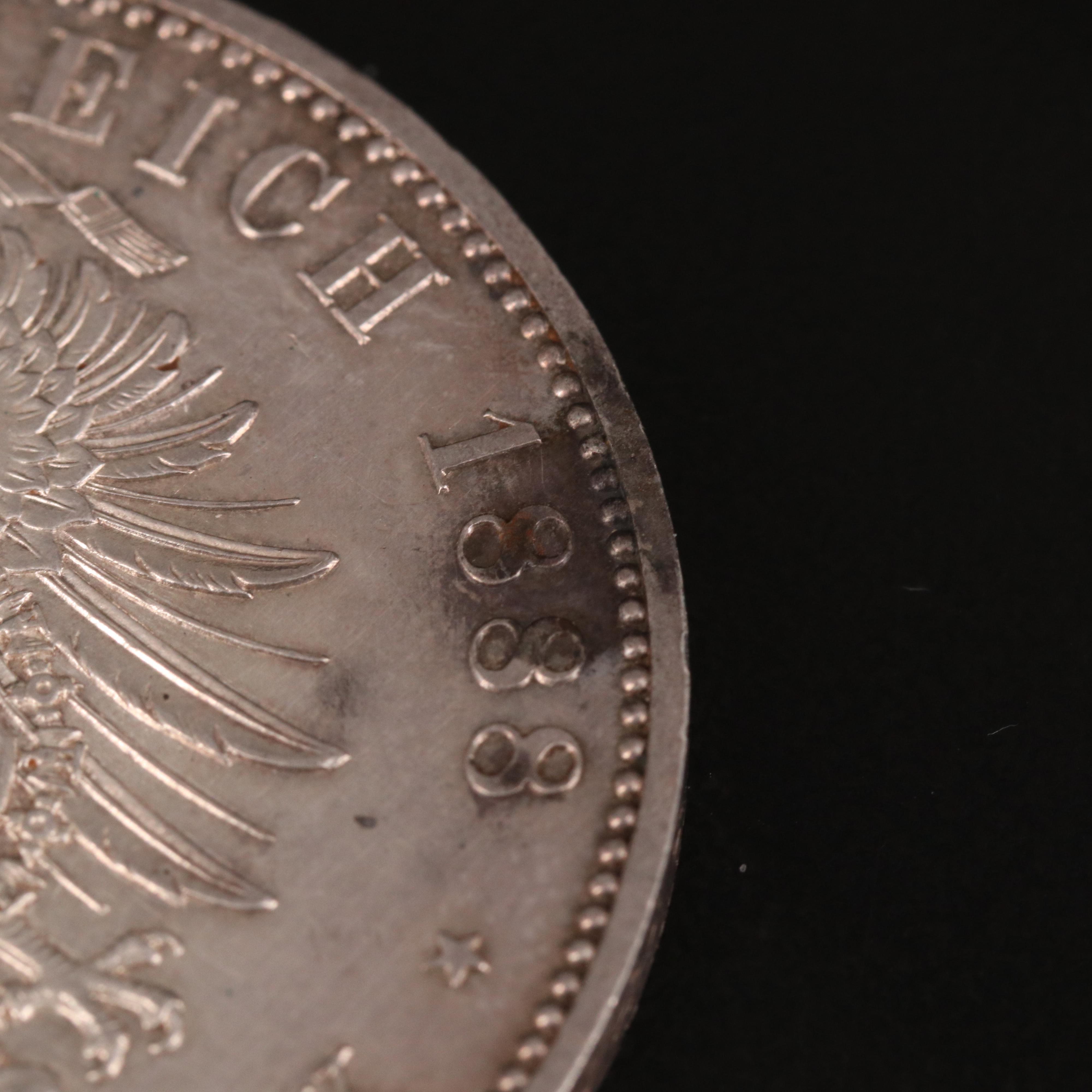 Two Prussian Silver Coins Including 1888-A Five Mark | EBTH