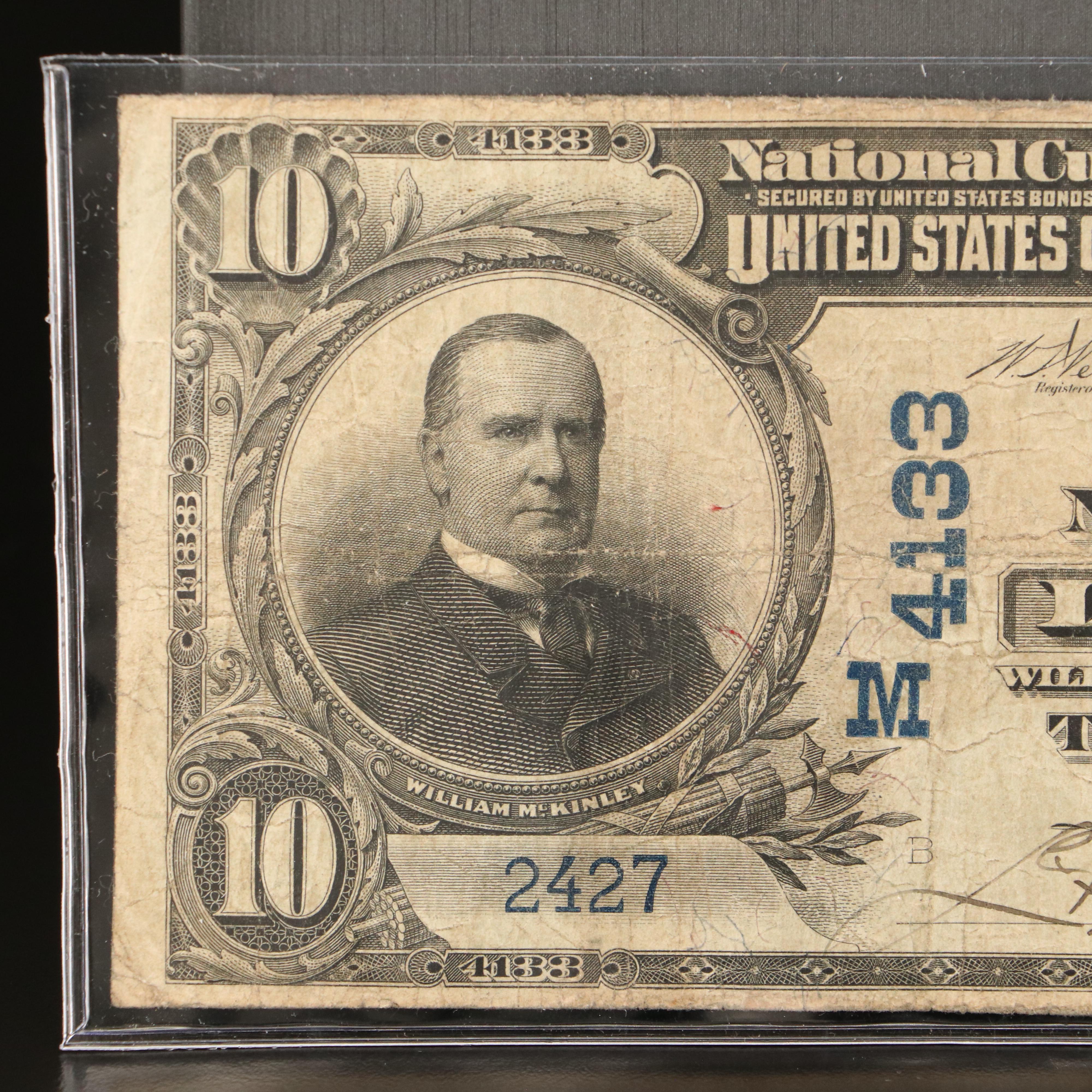 Large Size U.S. Ten Dollar National Bank Note, Series of 1902 | EBTH