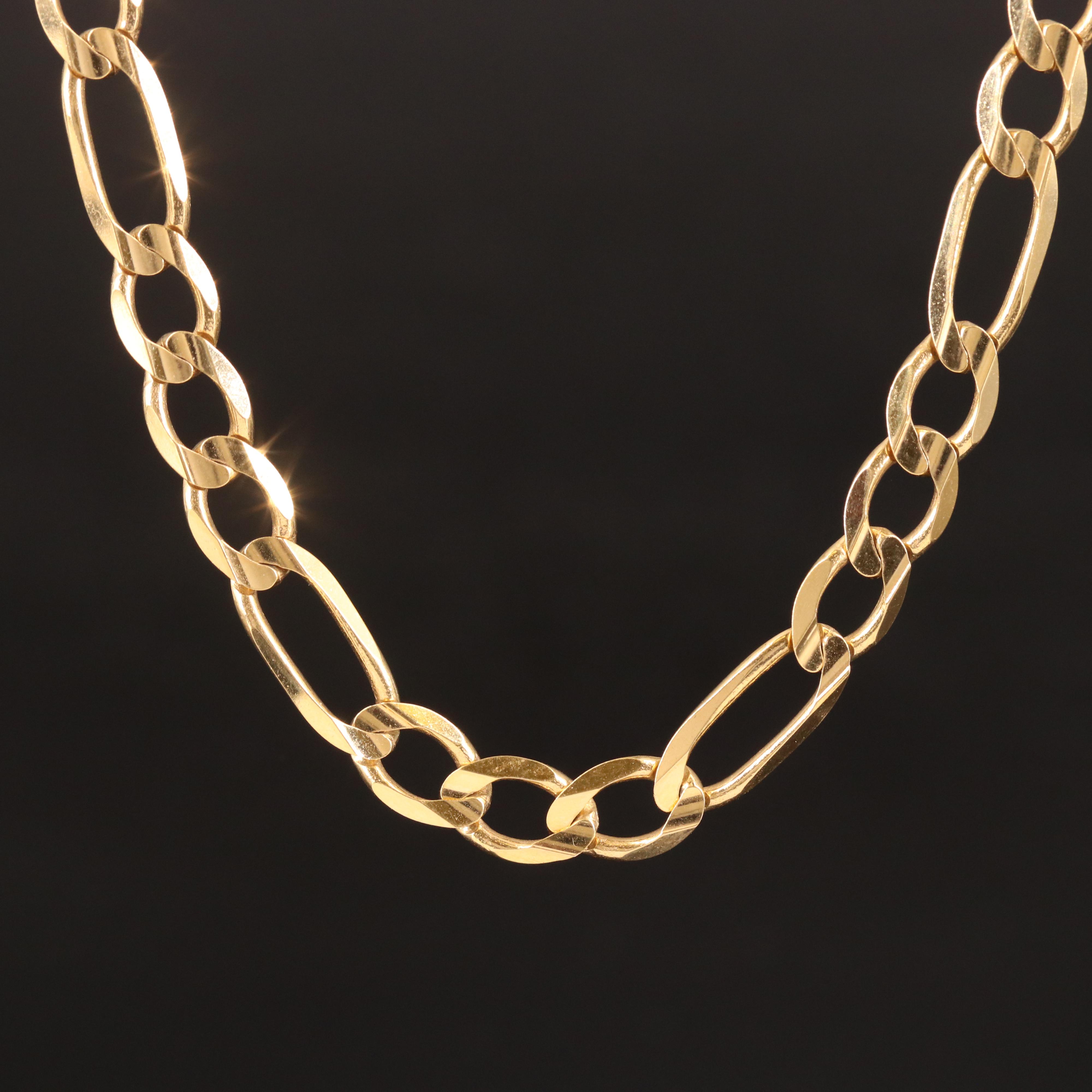 Italian 14K Figaro Chain Necklace | EBTH
