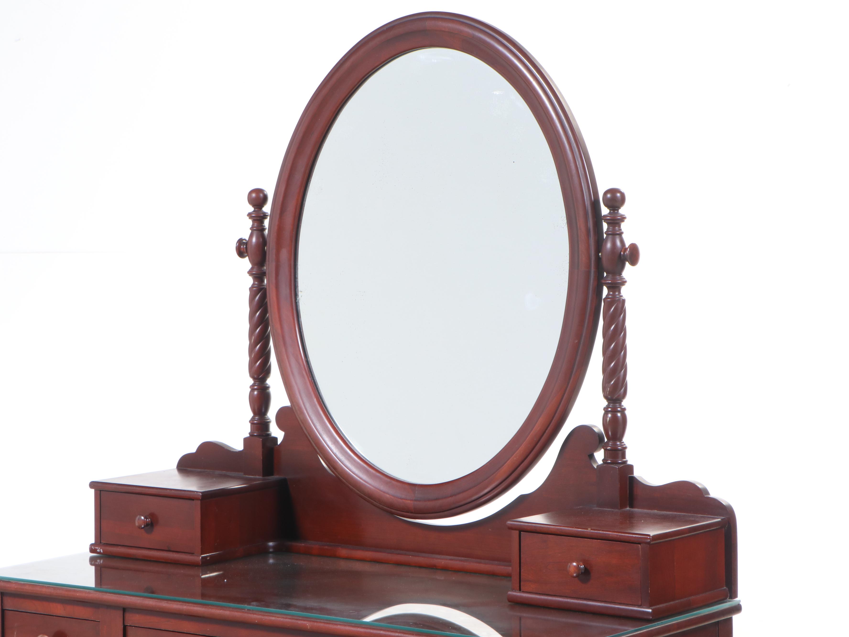 Classical Style Cherrywood Vanity with Bench, Including Consider H ...