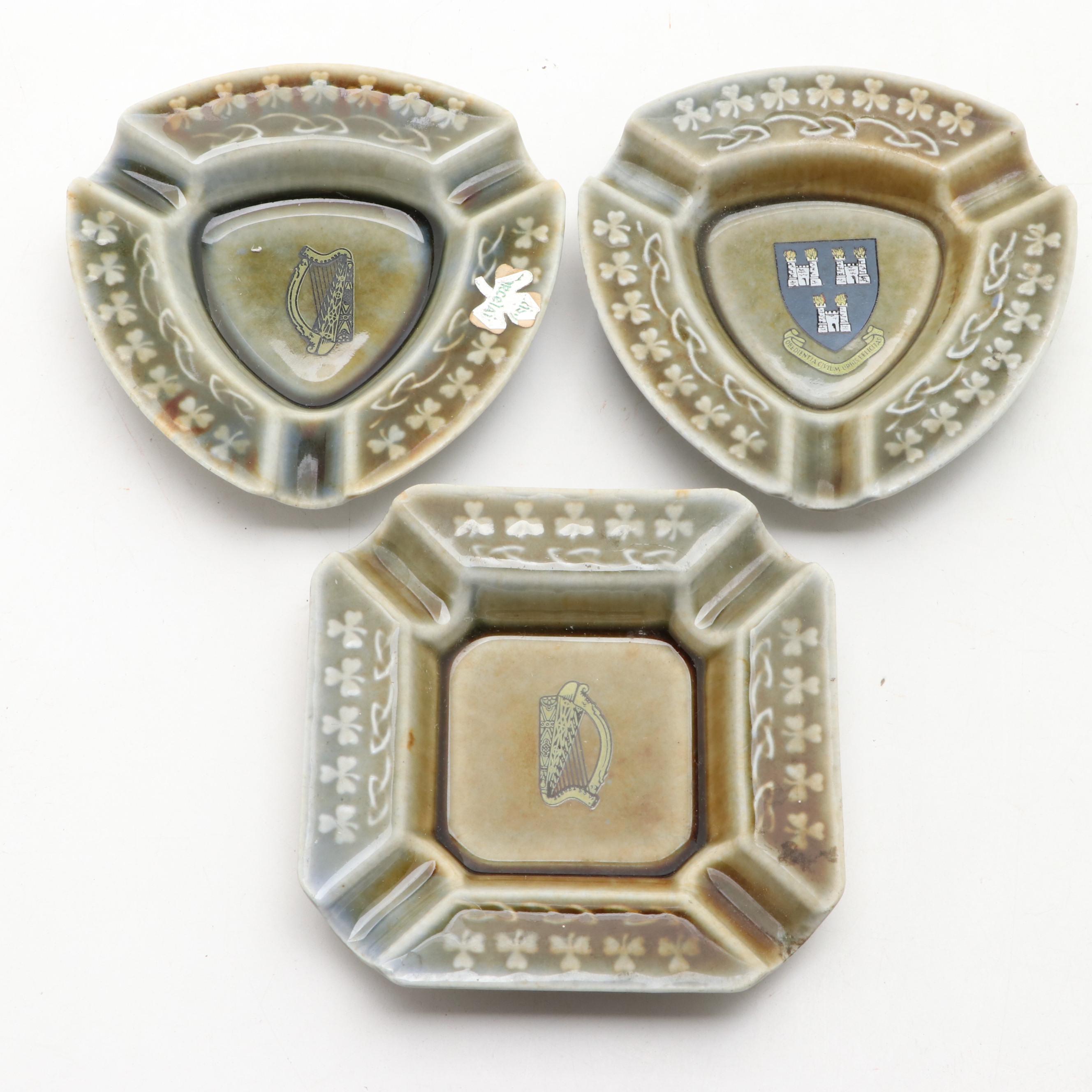 Wade Irish Porcelain Ashtrays with Thorens Table Musical Lighter, Mid ...