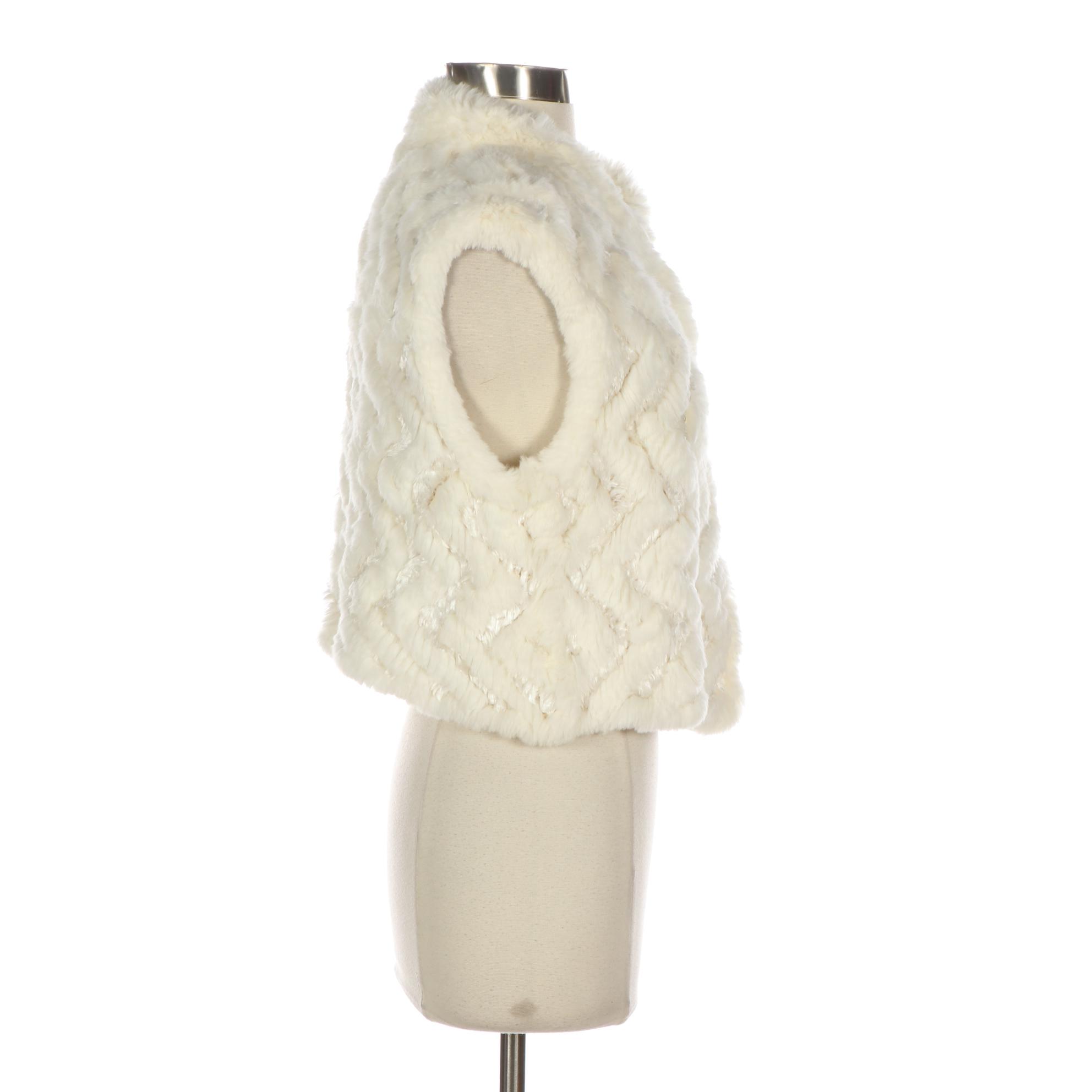 Woven White Rabbit Fur Vest from Mitchie's Matchings | EBTH