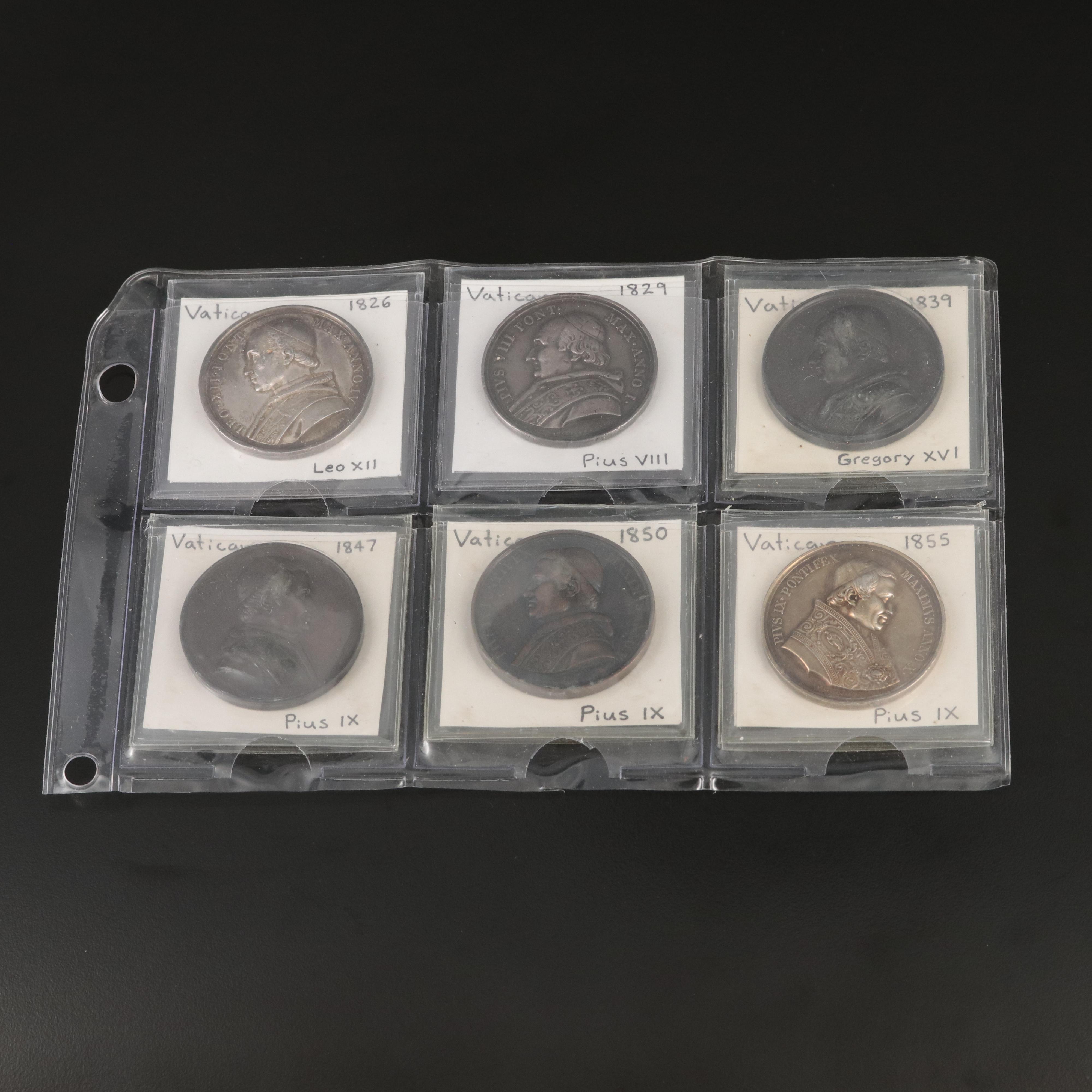 Group of Six Vatican City Silver and Bronze Medals | EBTH