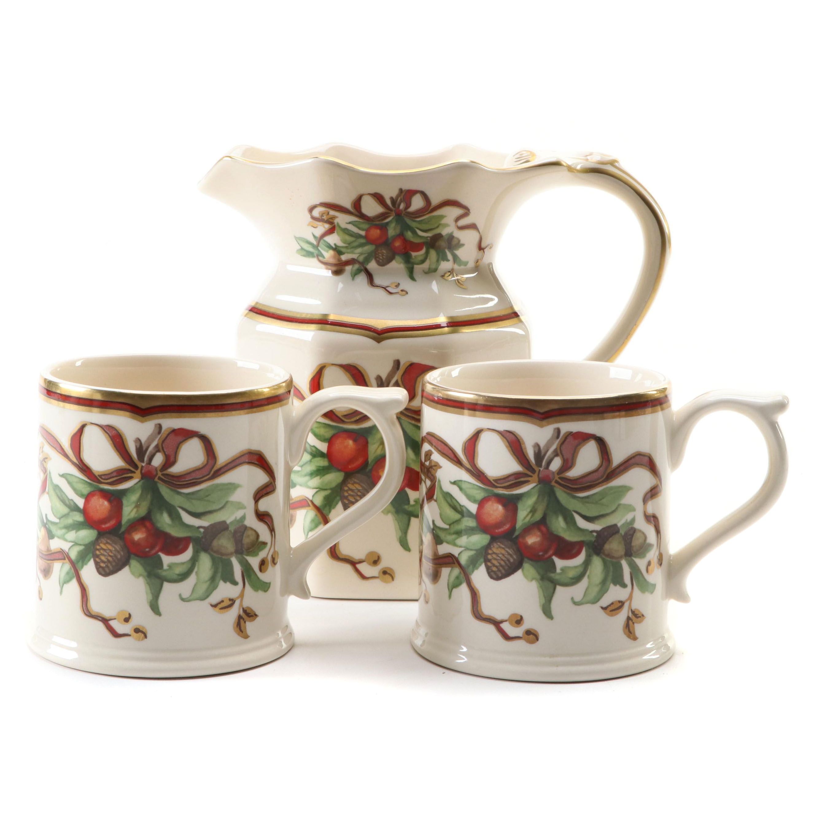 Tiffany & Co. "Tiffany Garland" Ceramic Pitcher and Mugs | EBTH