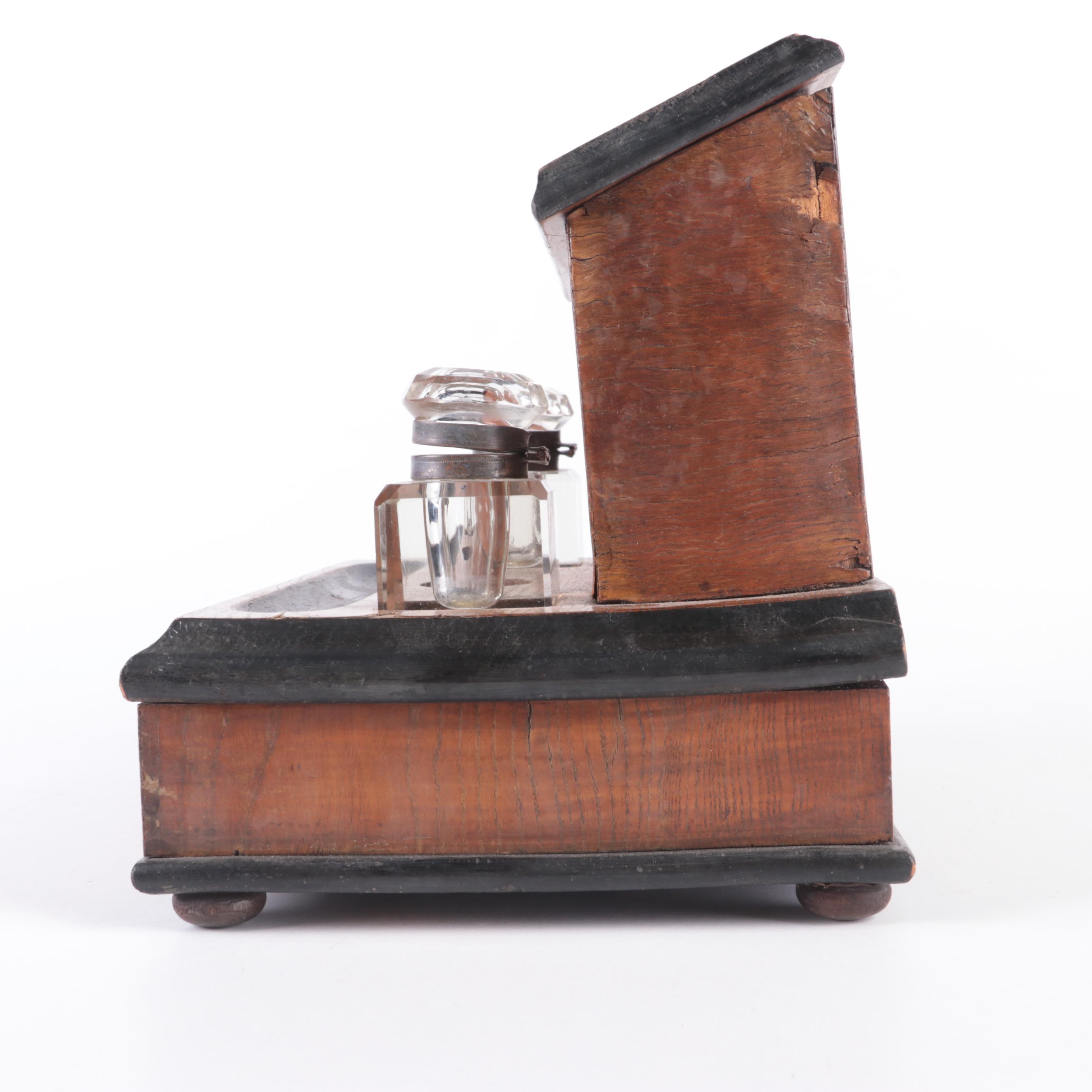 Victorian Parcel Ebonized Oak and Ash Desk Box | EBTH