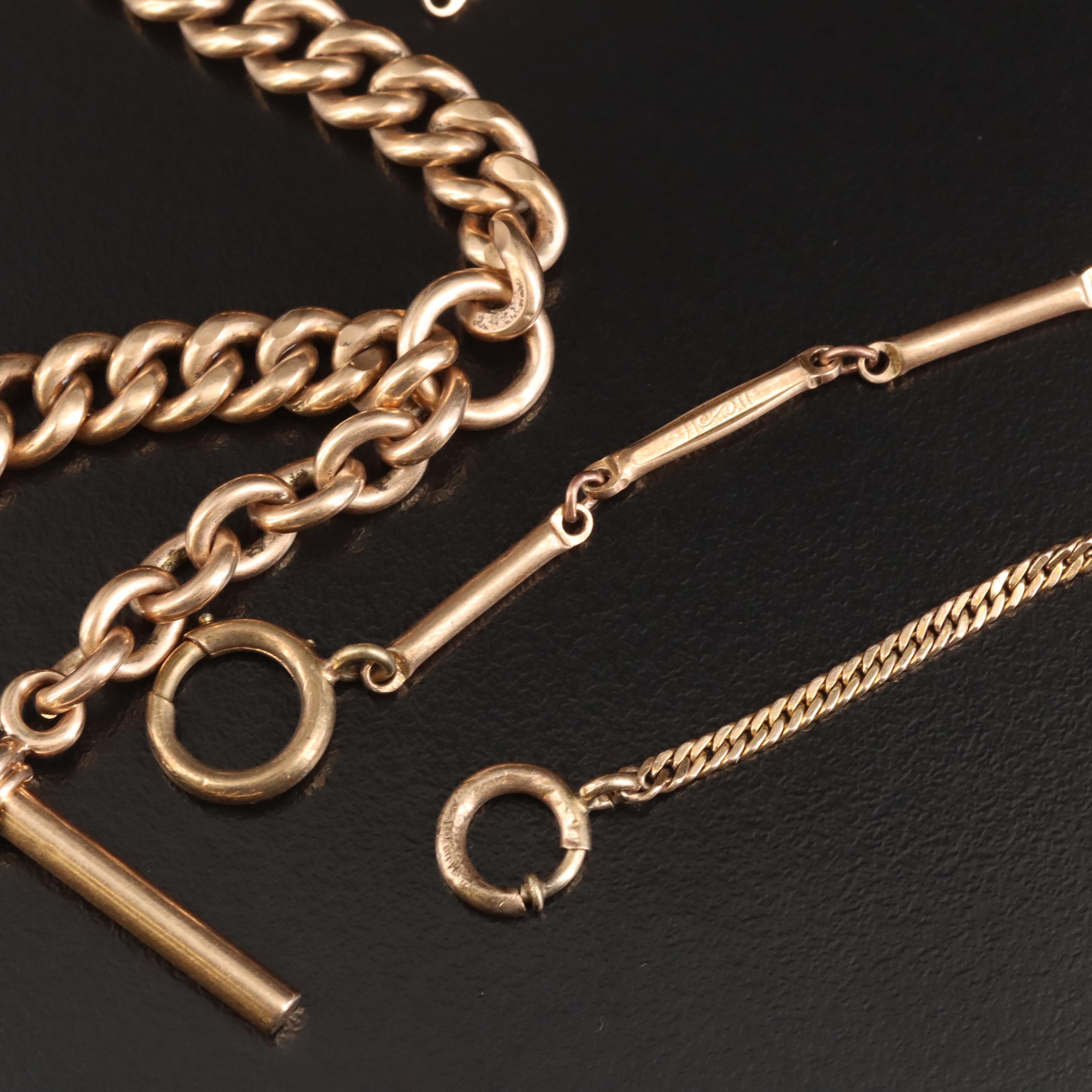 Antique and Vintage Watch Chains Including Rock Crystal Quartz and 14K ...