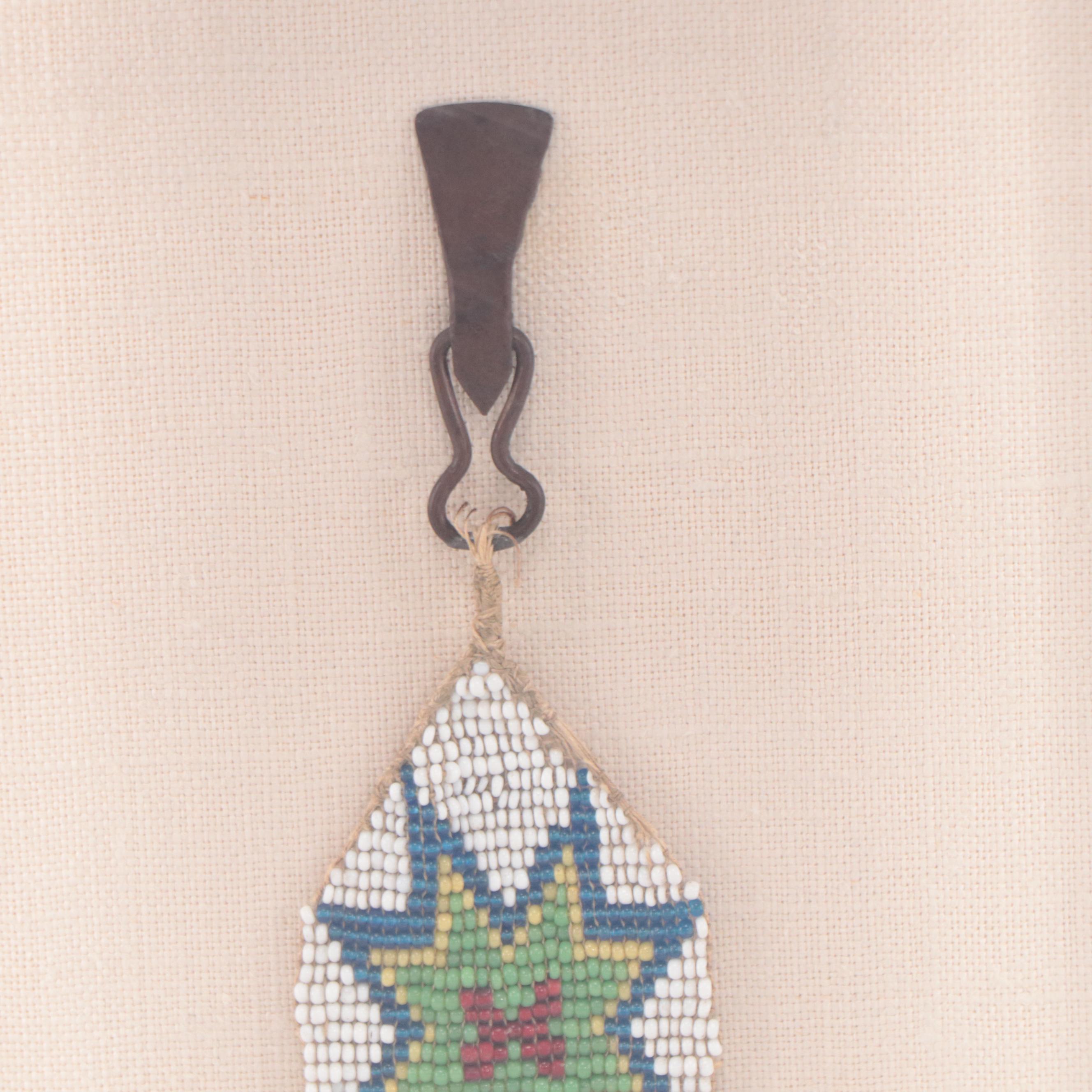 Native American Plains Beadwork Sample in Frame | EBTH