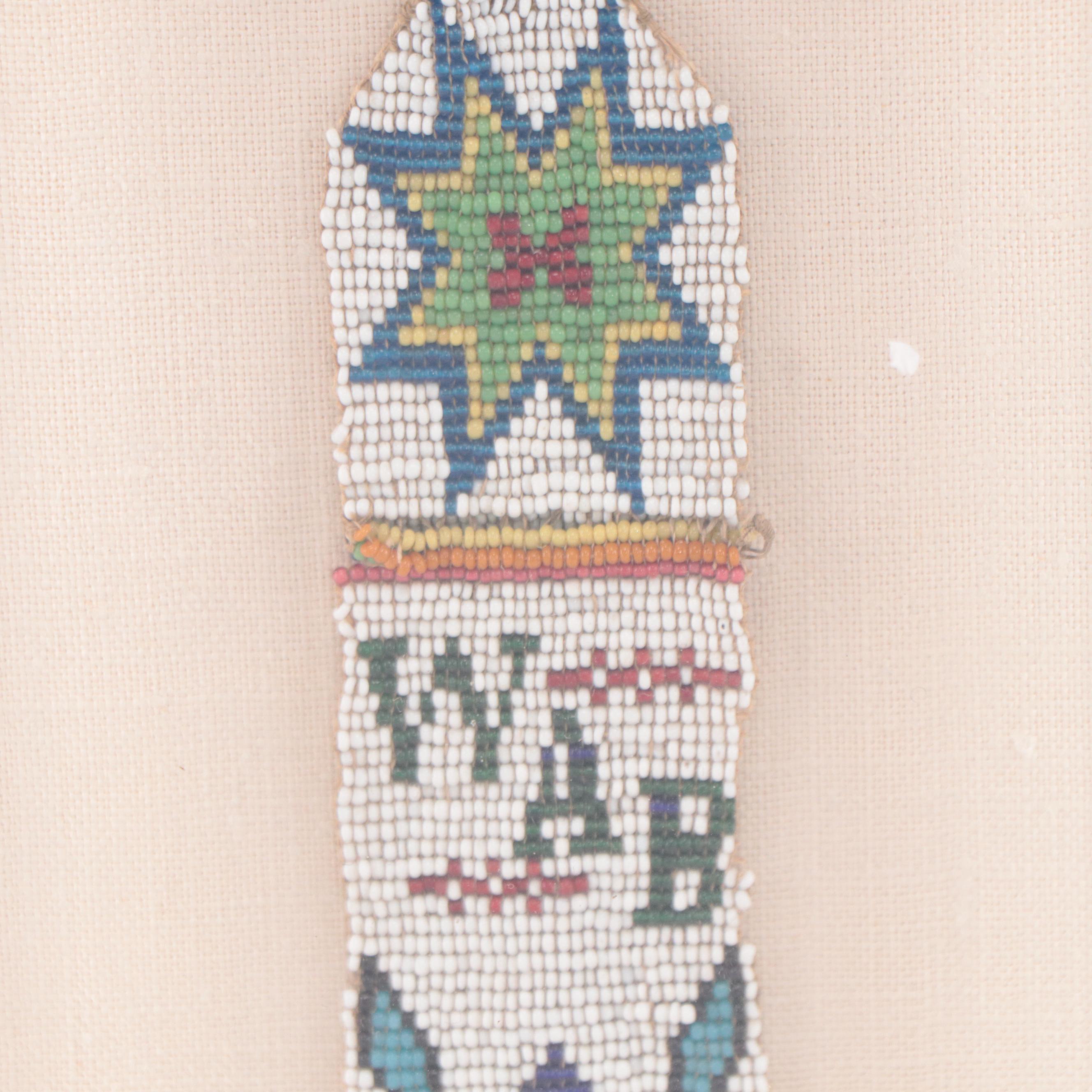 Native American Plains Beadwork Sample in Frame | EBTH