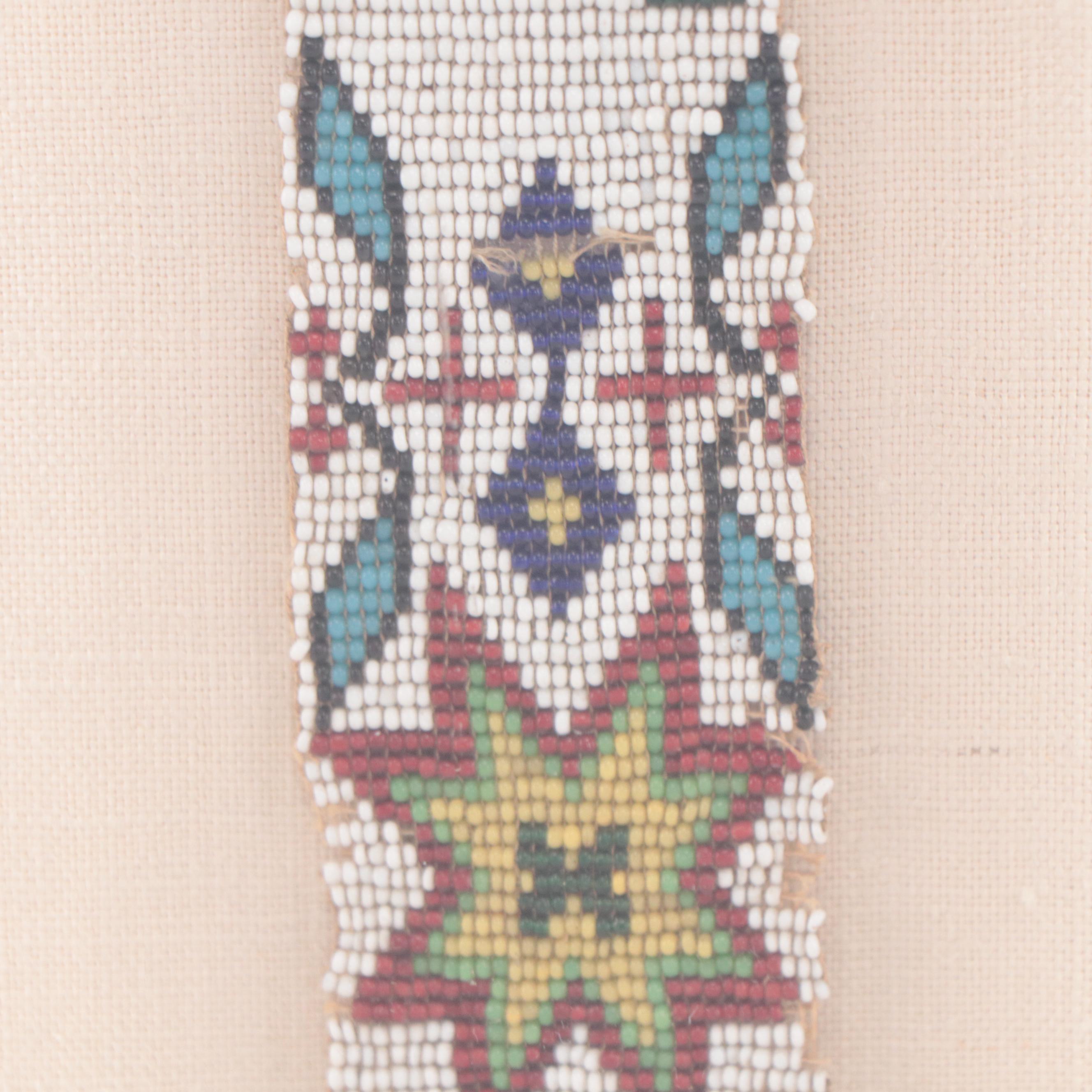 Native American Plains Beadwork Sample in Frame | EBTH