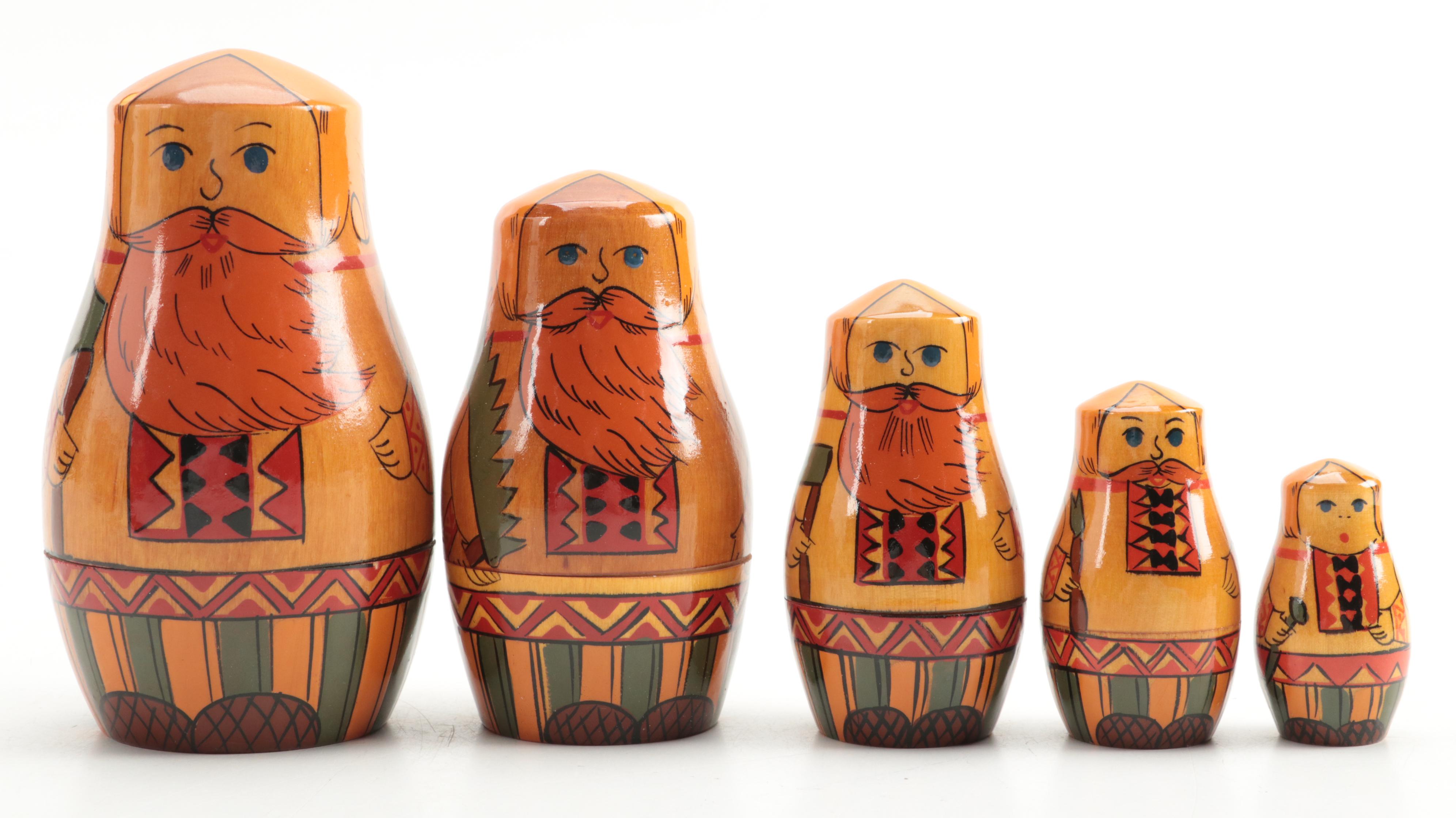 Russian Hand-Painted Wooden Matryoshka Doll Sets | EBTH
