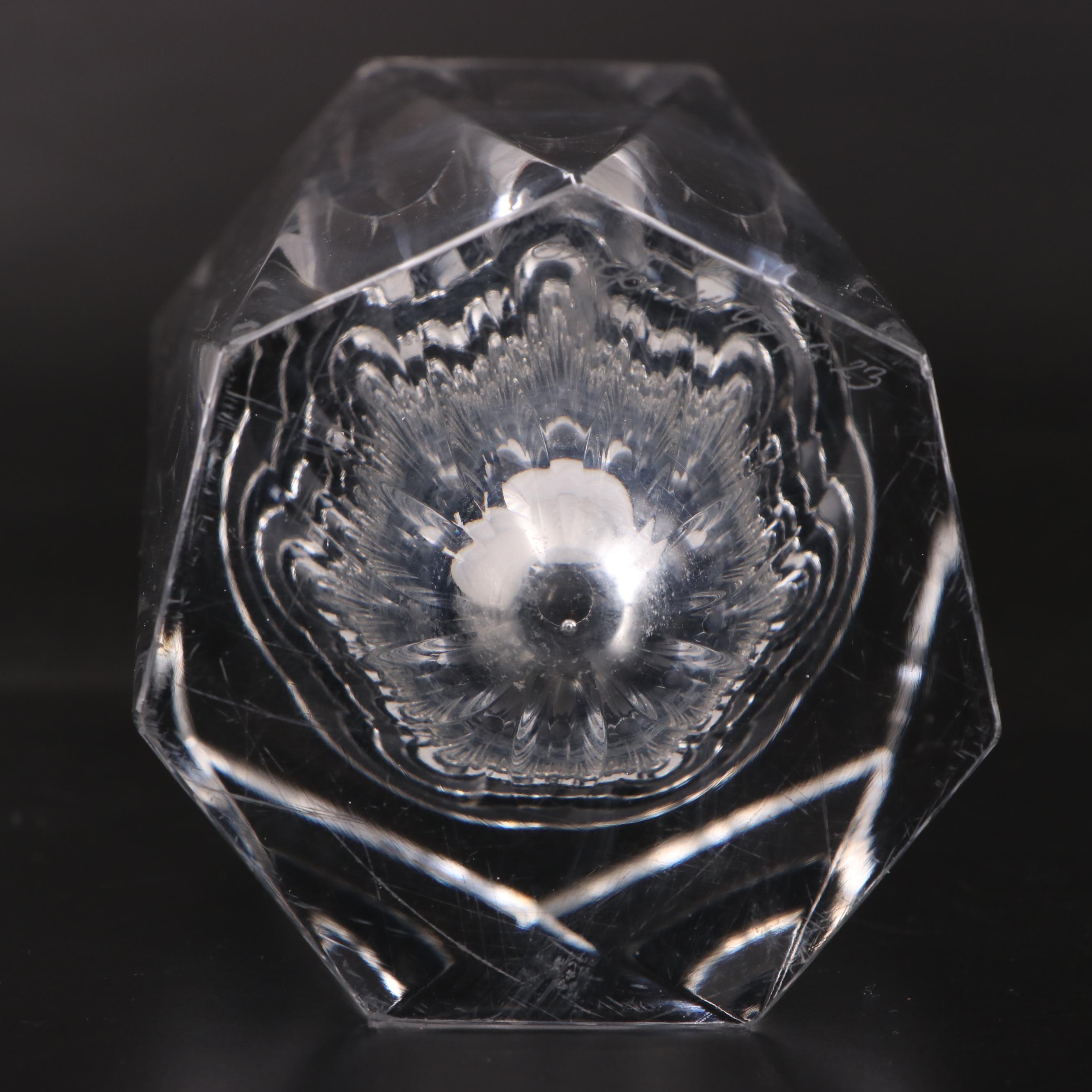 Lars Hellsten for Orrefors Heptagon Crystal Vase | EBTH