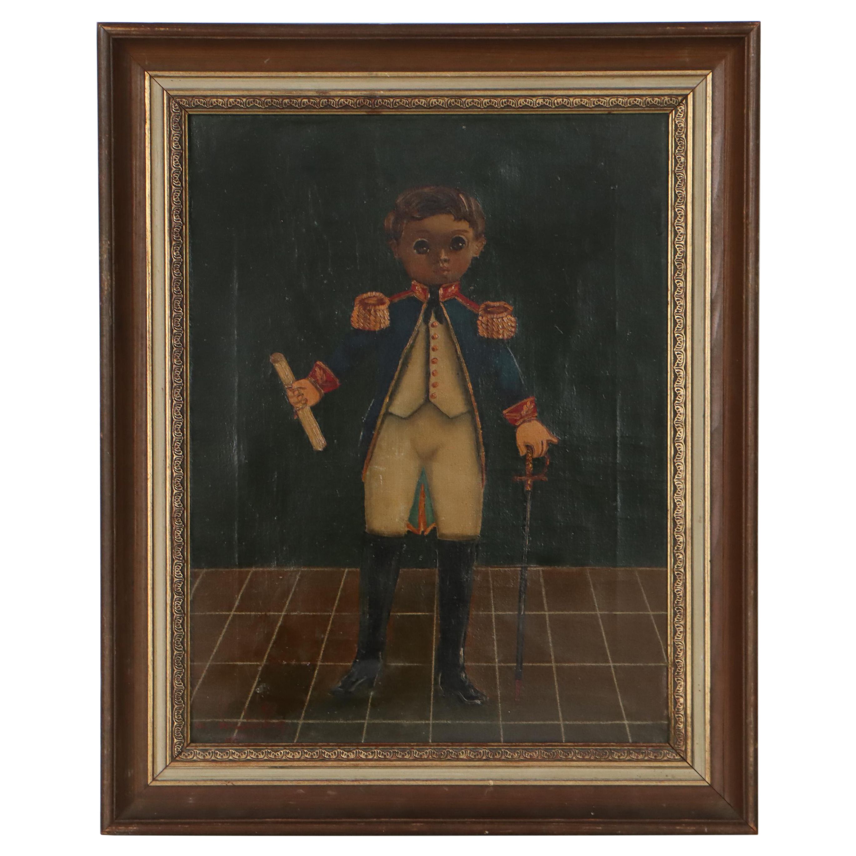 Agapito Labios Oil Painting of Child, Mid-20th Century | EBTH