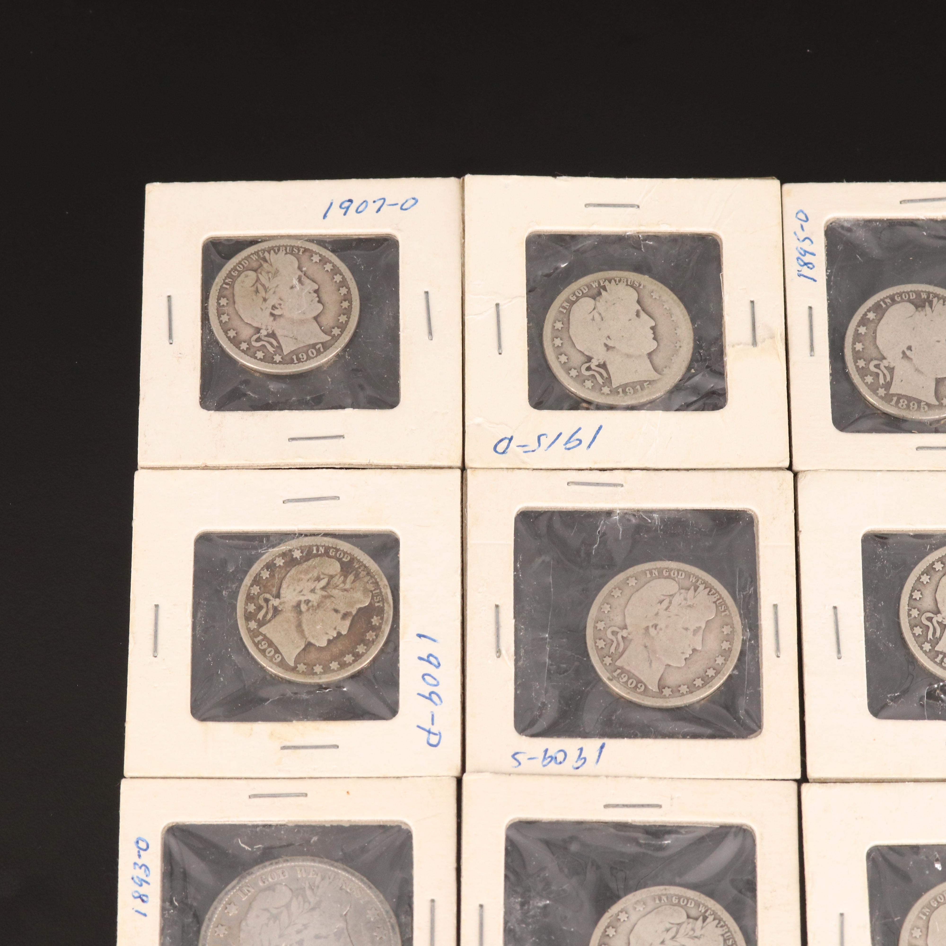 Collection of Thirteen Barber Silver Coins | EBTH