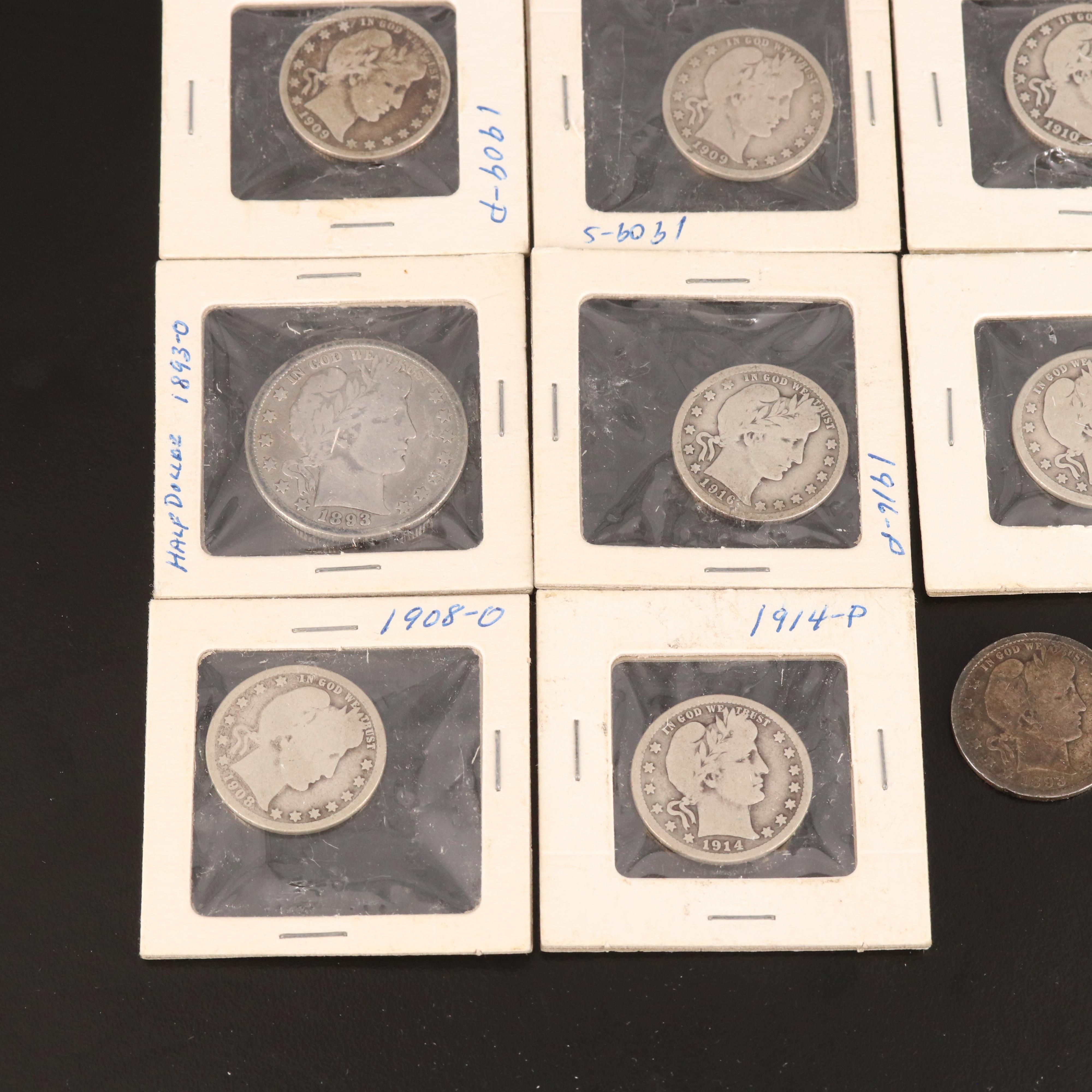 Collection of Thirteen Barber Silver Coins | EBTH