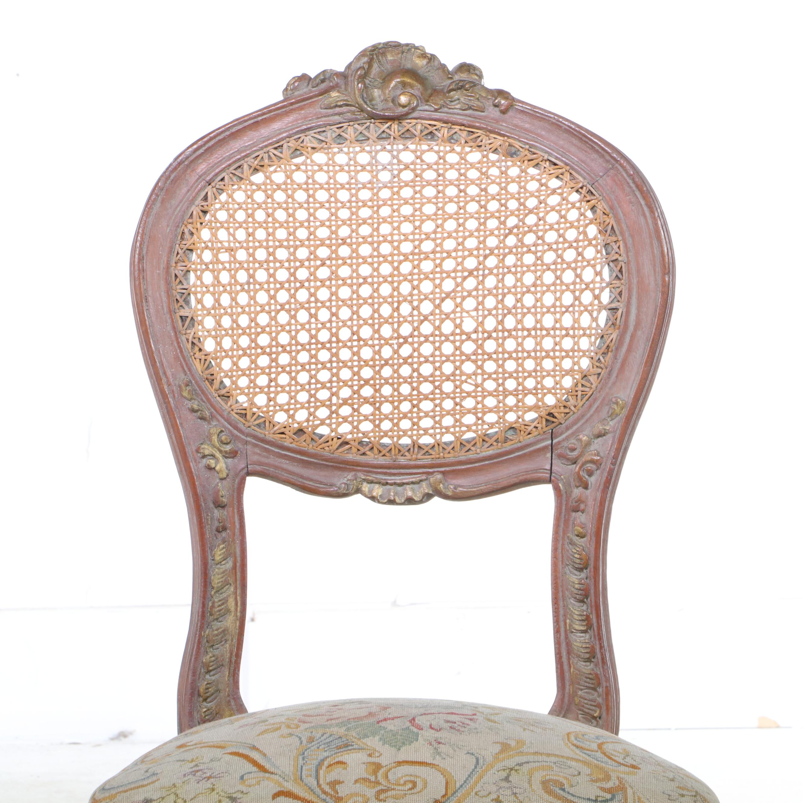 Caned Balloon Back Rococo Revival Side Chair | EBTH