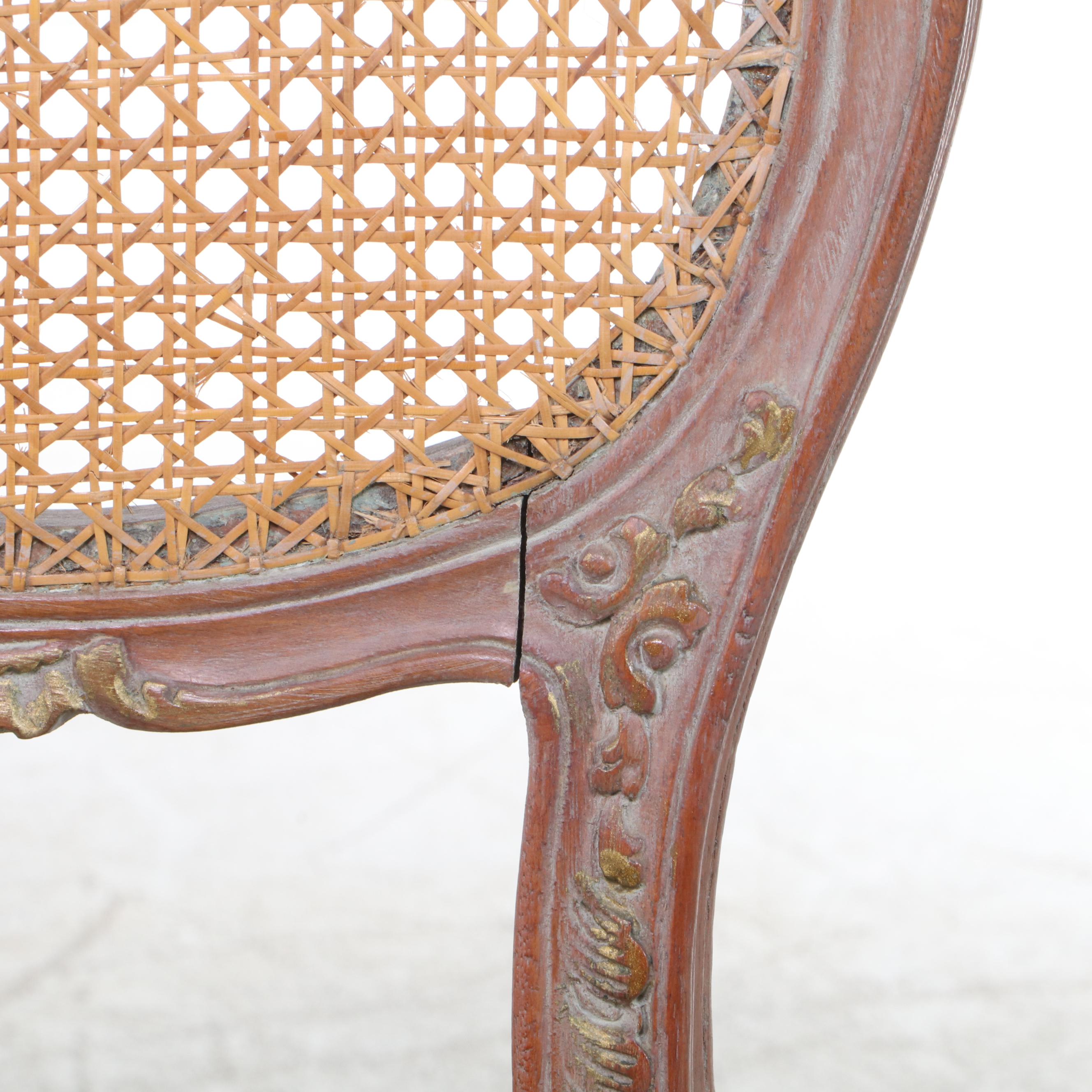 Caned Balloon Back Rococo Revival Side Chair | EBTH