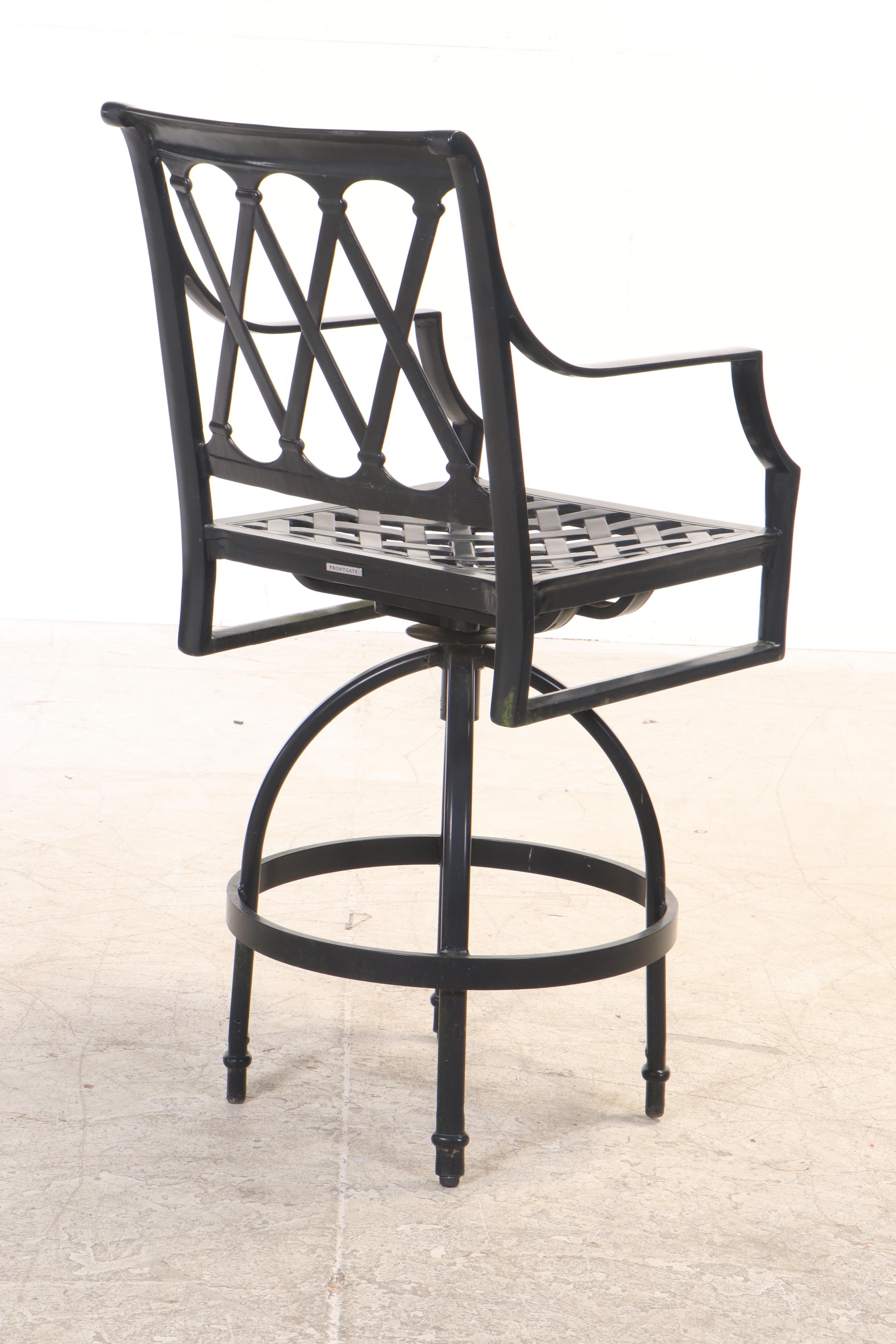 Frontgate Patio Table with Swivel Barstools | EBTH