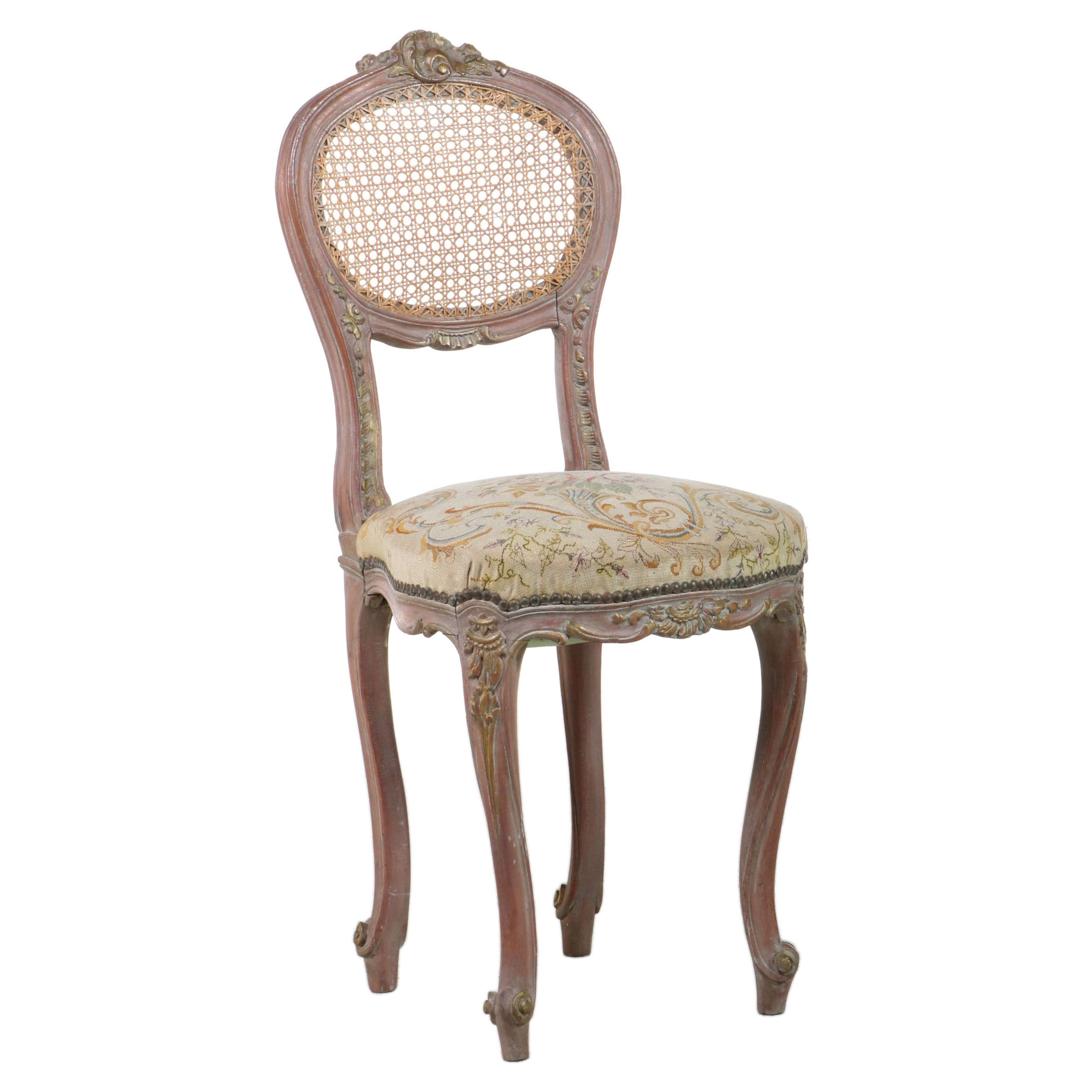 Caned Balloon Back Rococo Revival Side Chair | EBTH