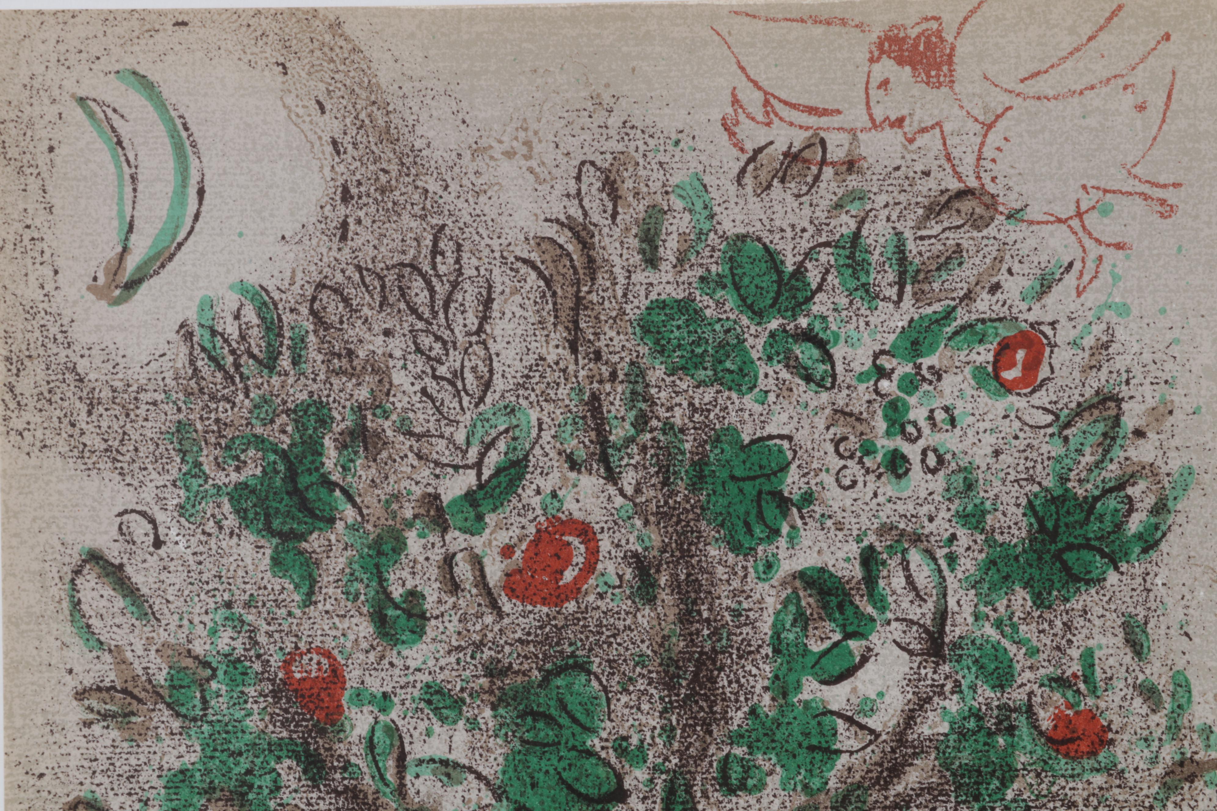 Marc Chagall Color Lithograph "The Garden of Eden" From "Verve," 1960 ...