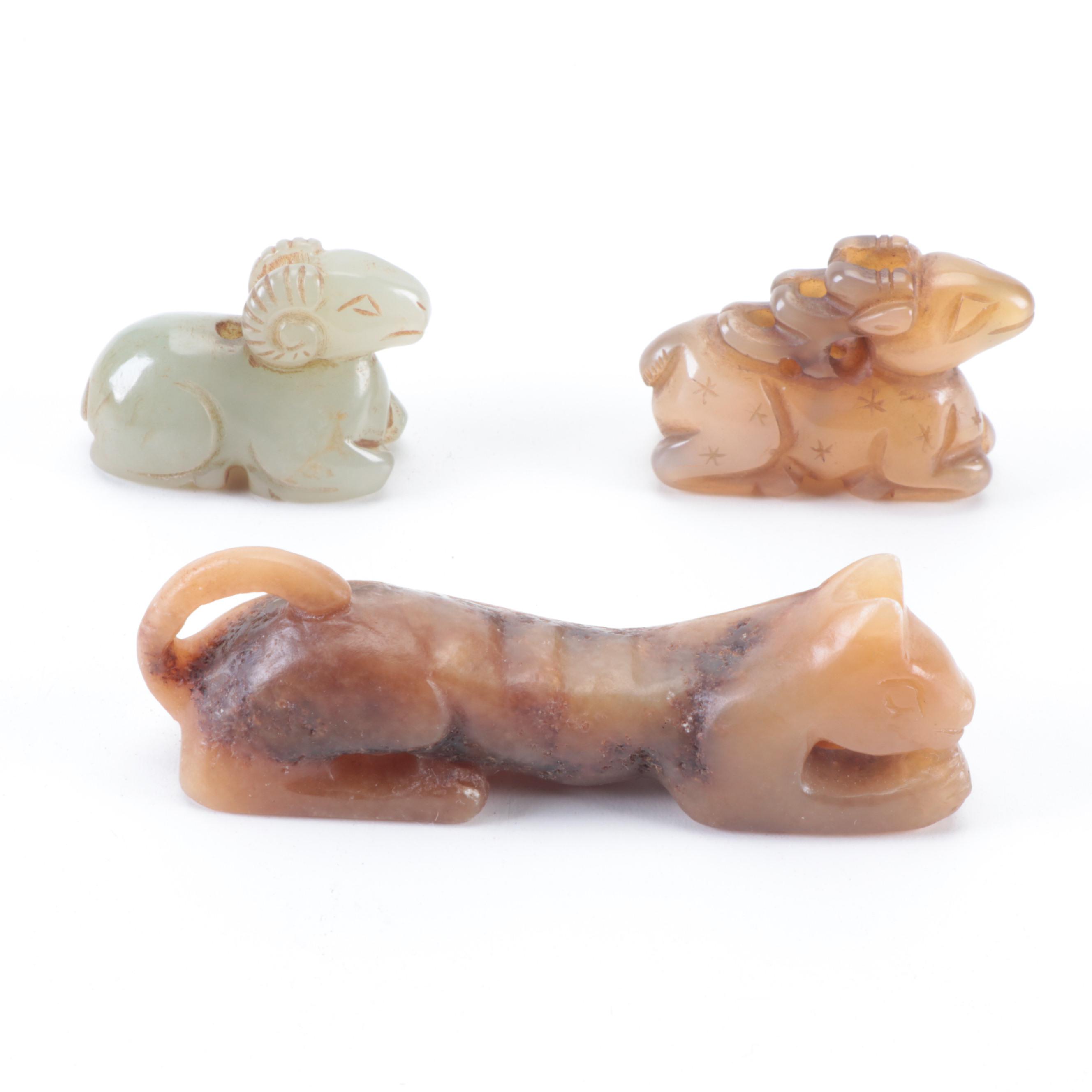 Chinese Carved Serpentine Figures | EBTH