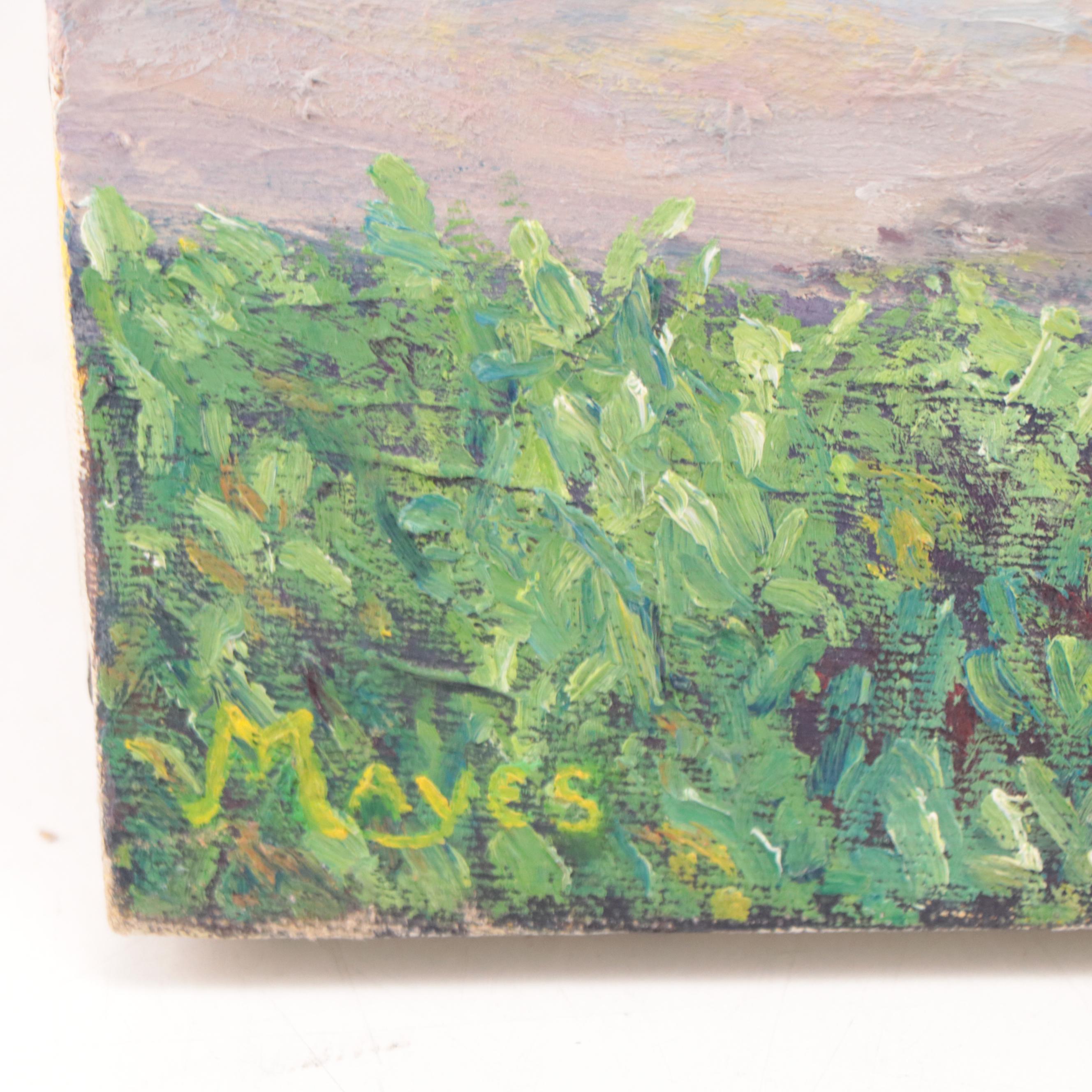 Jane Mayes Oil Painting "Swan Lake," 1969 | EBTH