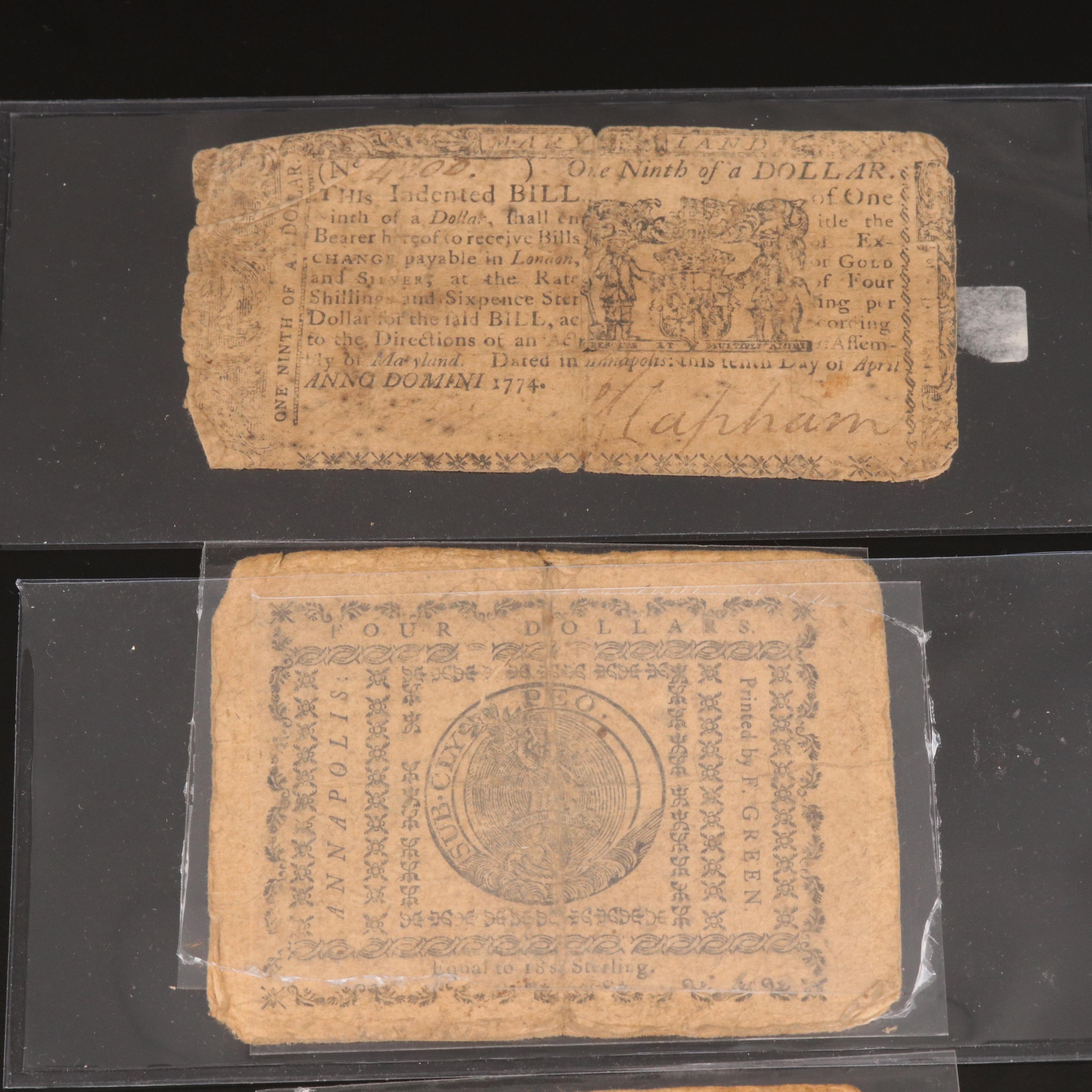 Eight Early American Currency Notes | EBTH