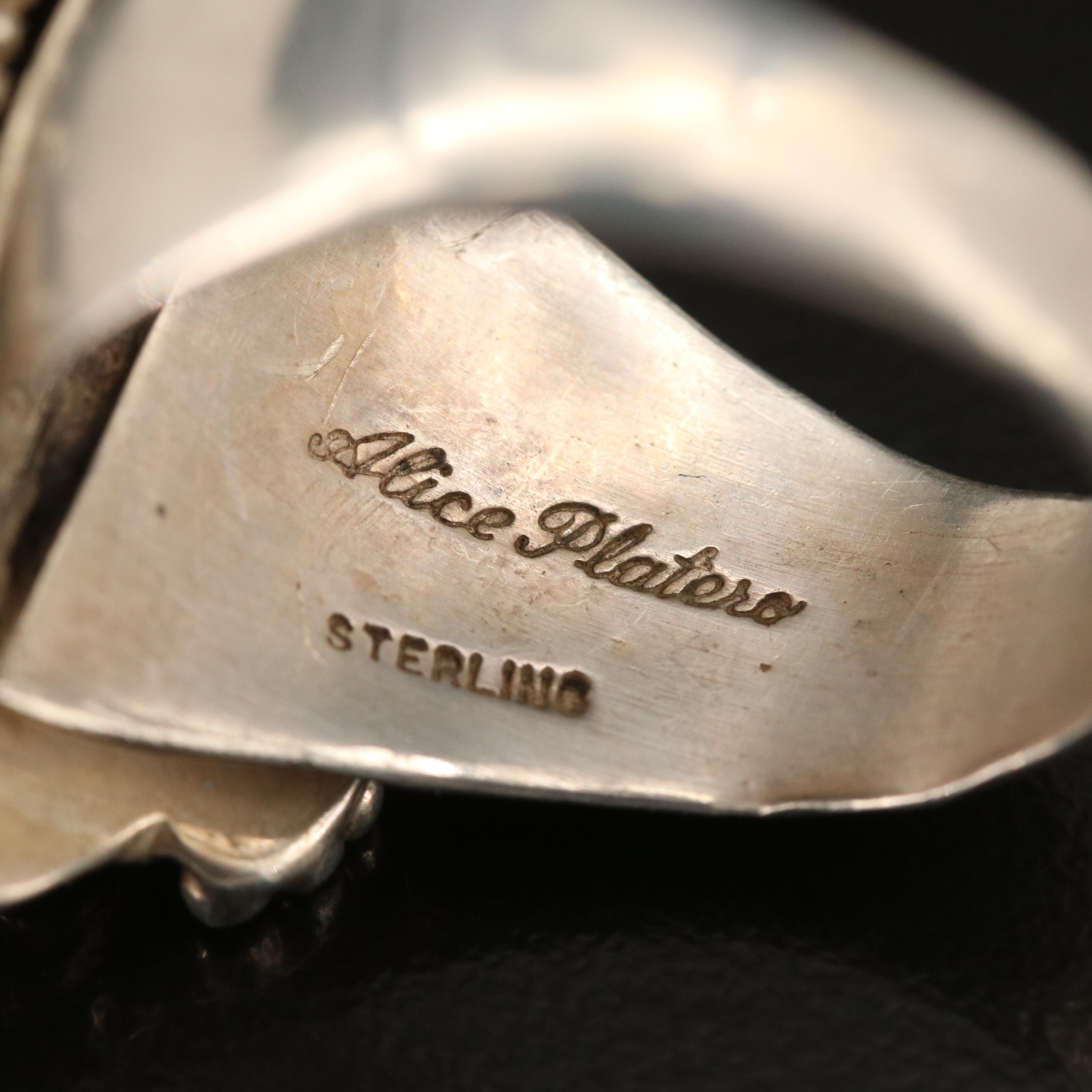 Alice Platero, Navajo Sterling Spiny Oyster Ring | EBTH