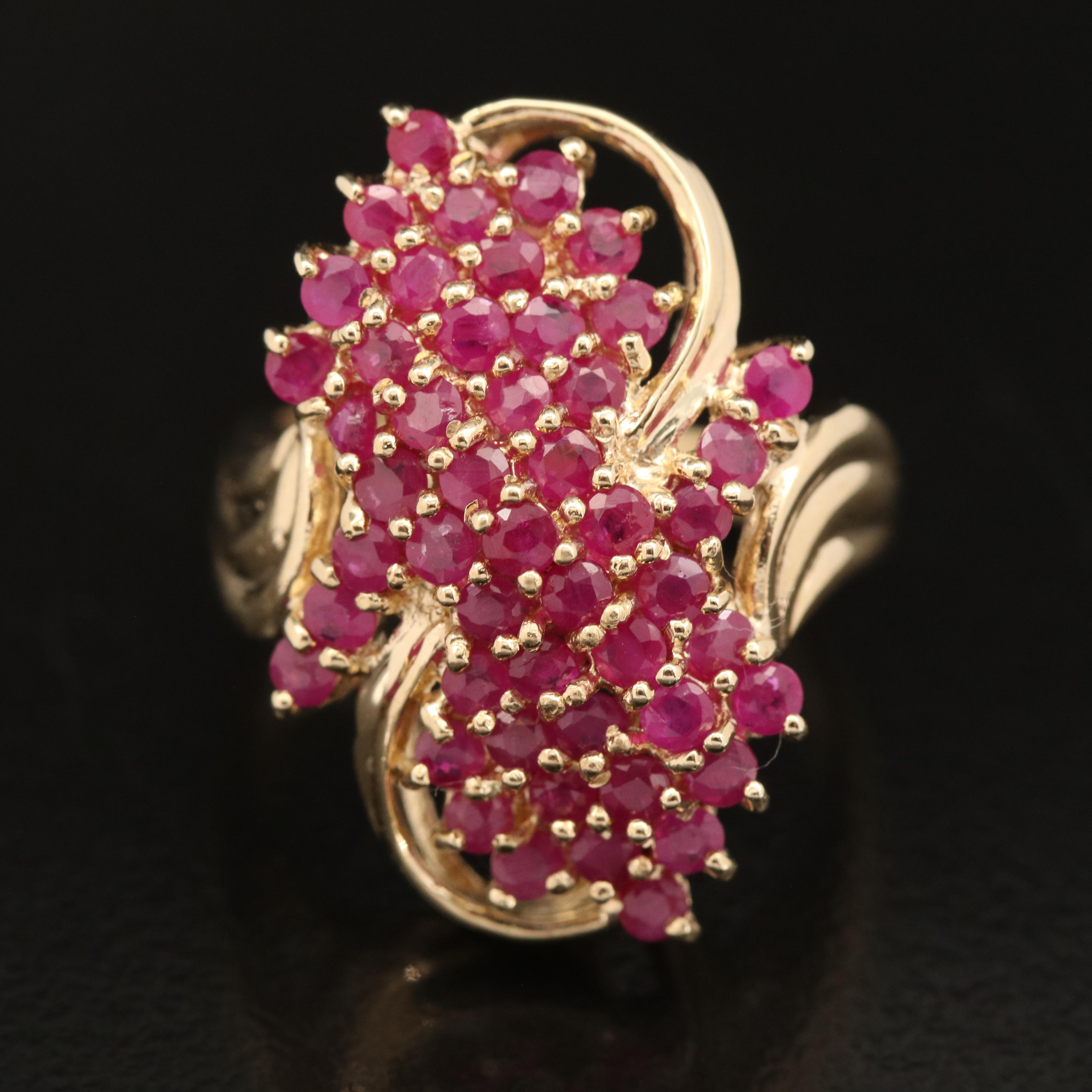 10K Ruby Cluster Ring | EBTH