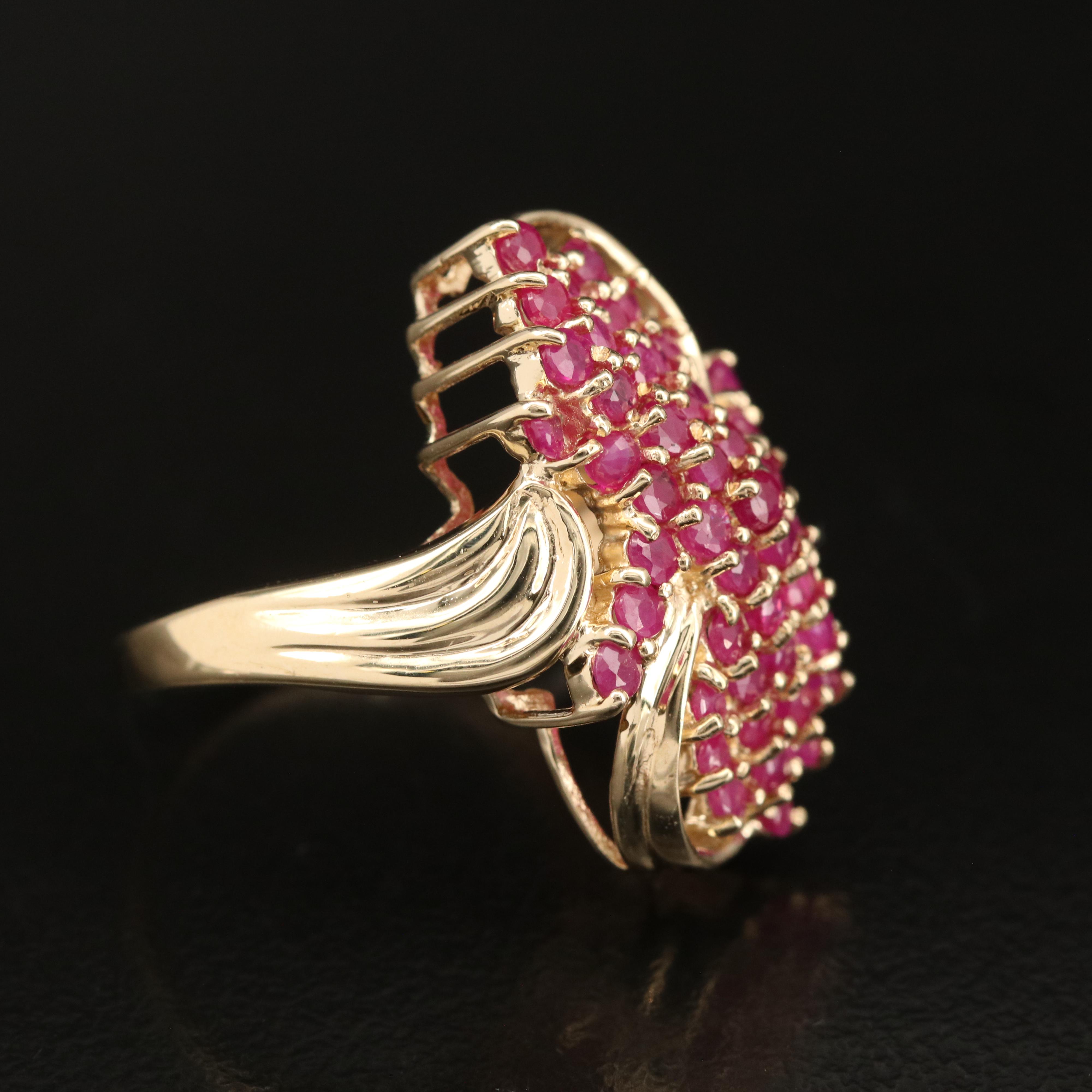 10K Ruby Cluster Ring | EBTH
