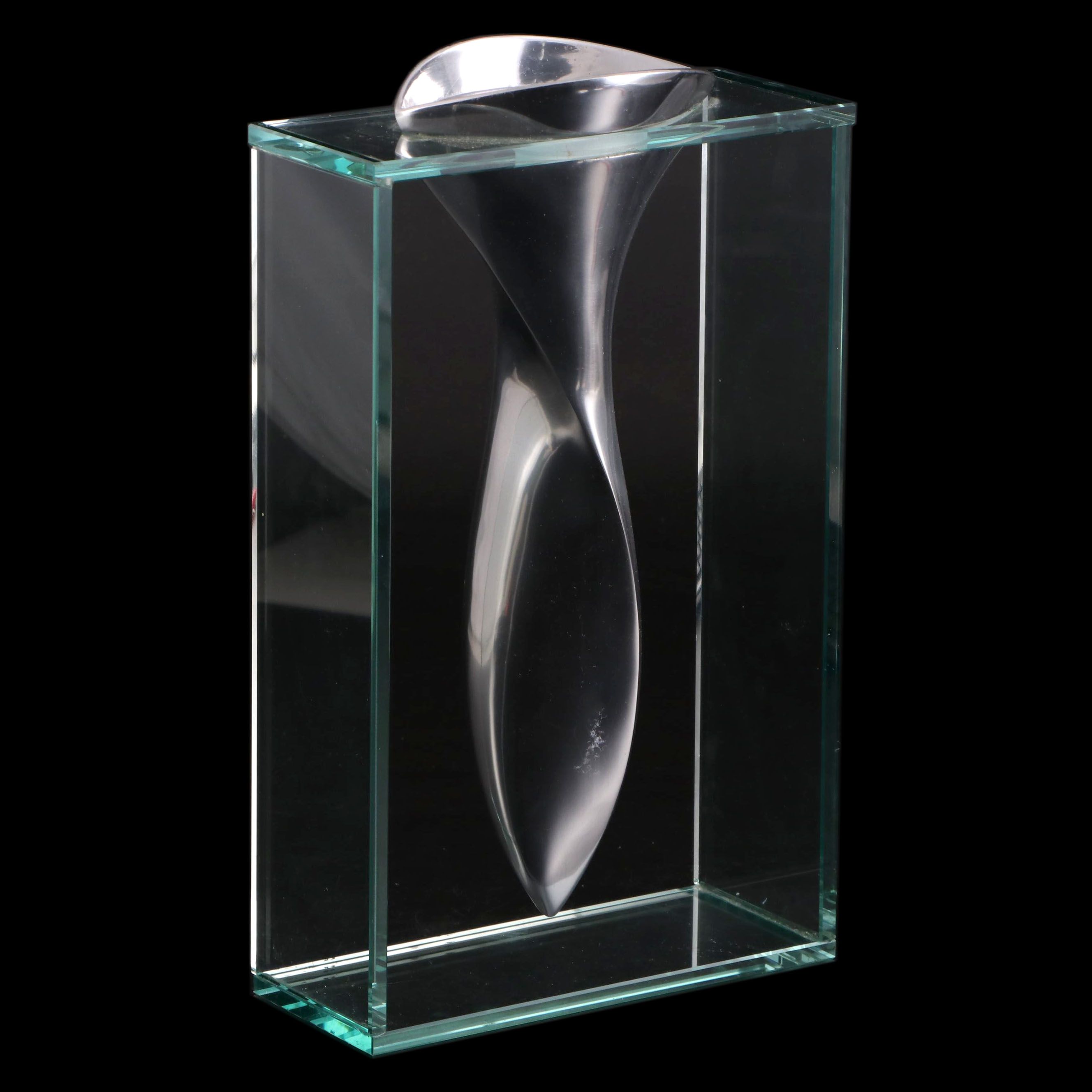 Lisa Mori Vase for Inn Crystal Aluminum and Glass Vase | EBTH