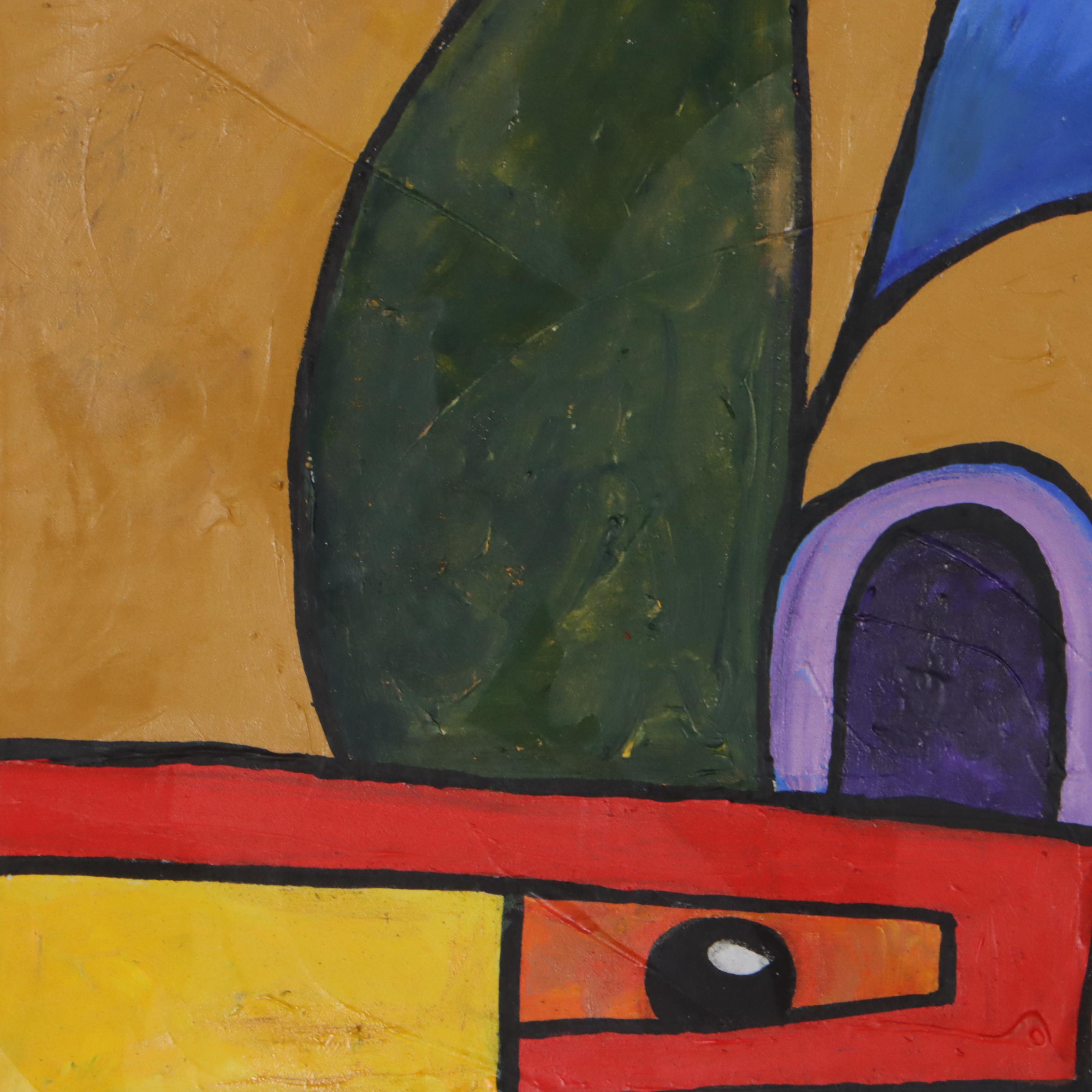 Boye Buraimoh Abstract Portrait Acrylic Painting, 2022 | EBTH