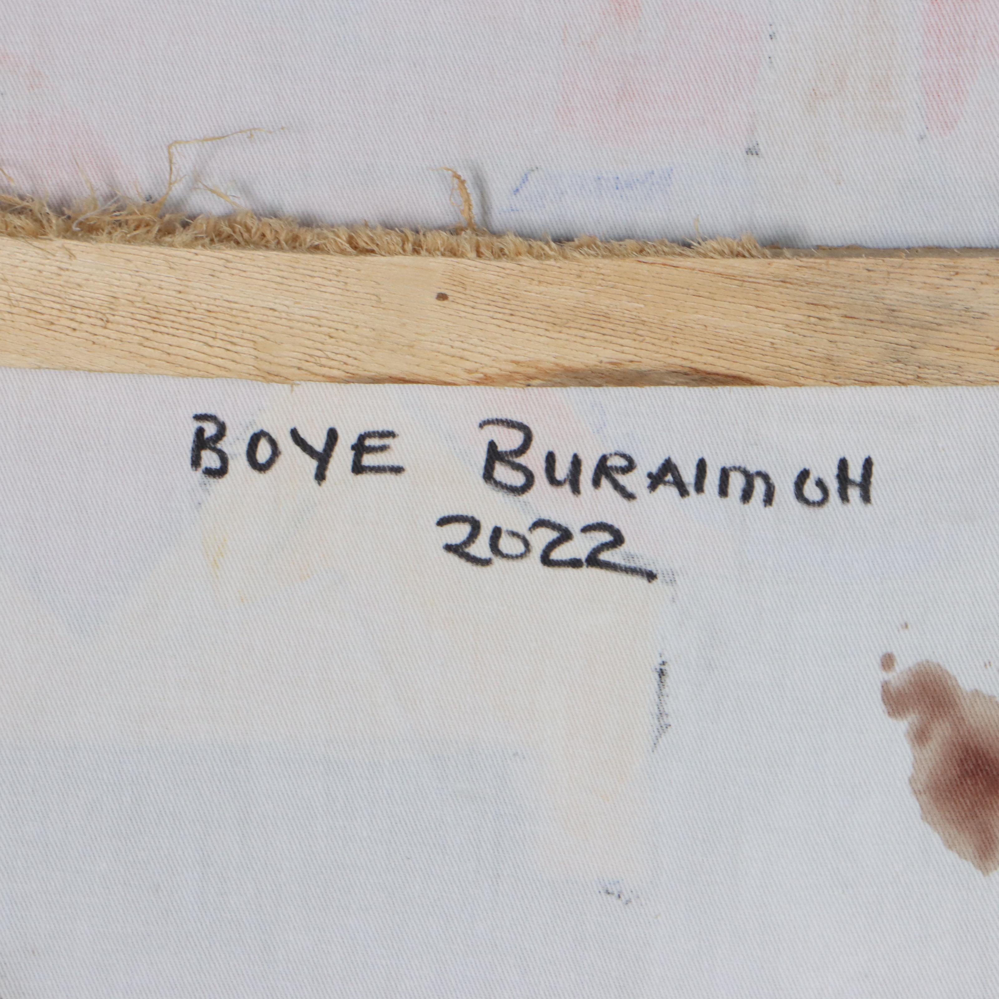 Boye Buraimoh Abstract Portrait Acrylic Painting, 2022 | EBTH