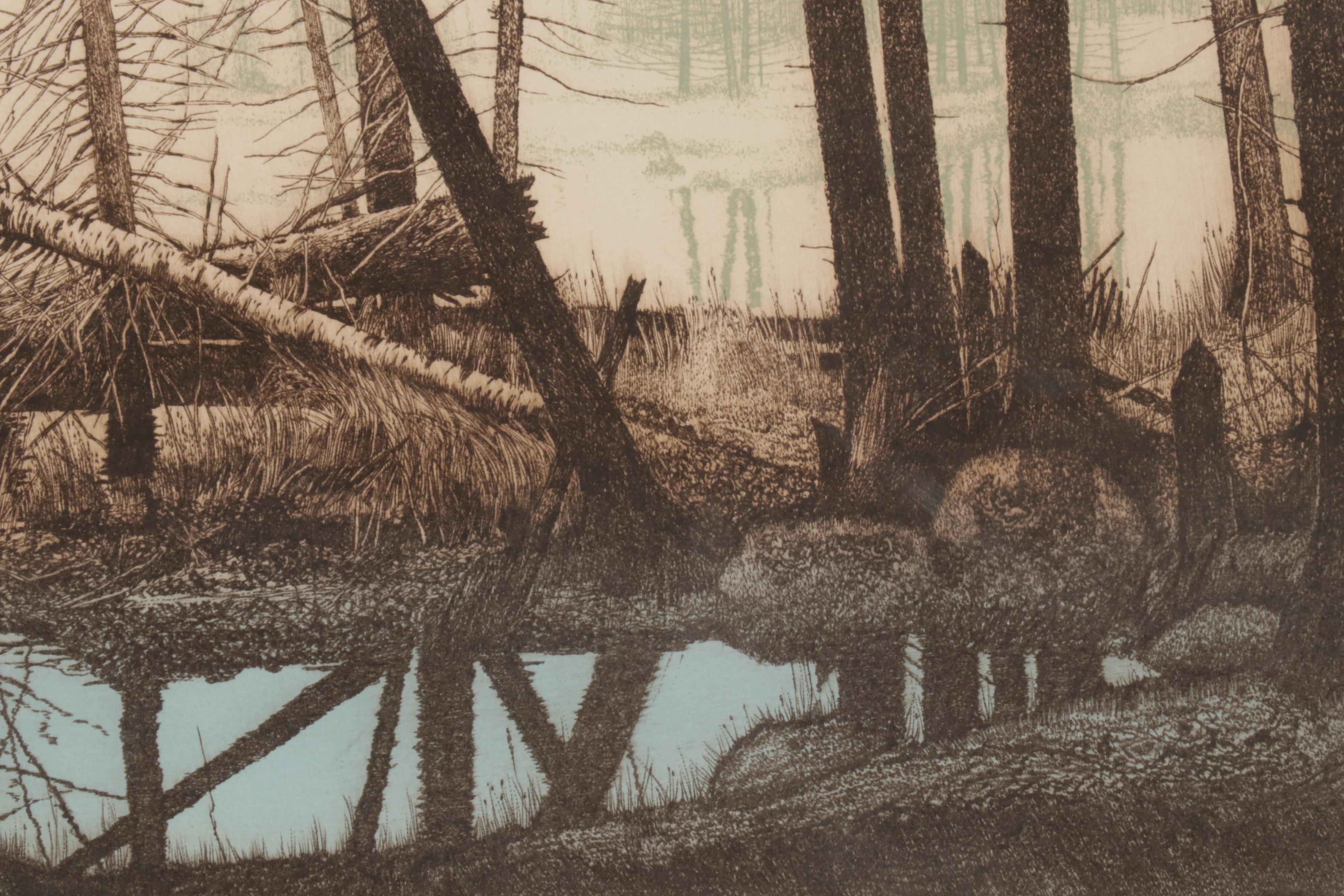 Antonin Dimitrov Color Etching "Silence," 1981 | EBTH