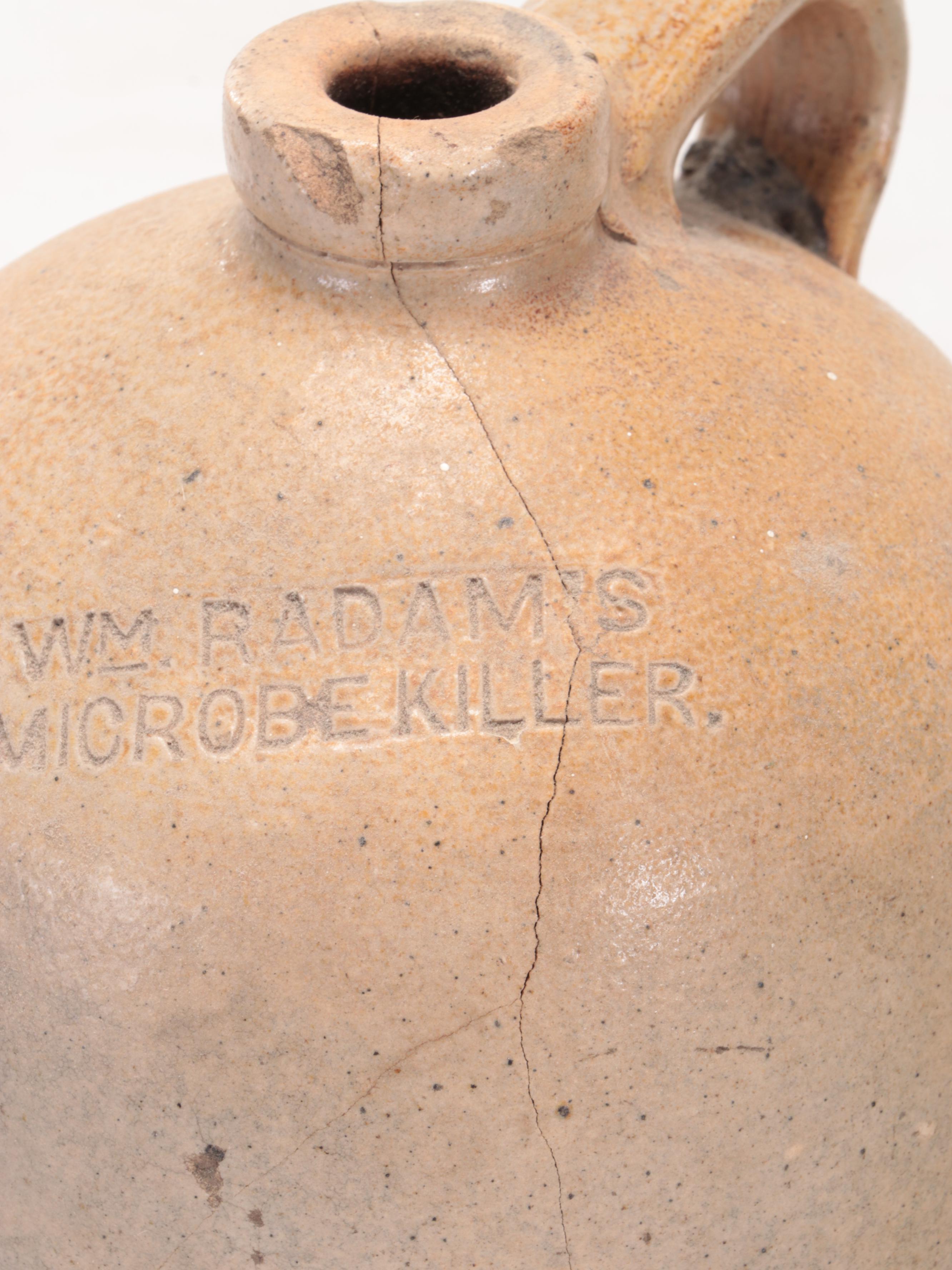 Wm. Radam Microbe Killer Jug with Two-Gallon Salt Glazed Stoneware ...