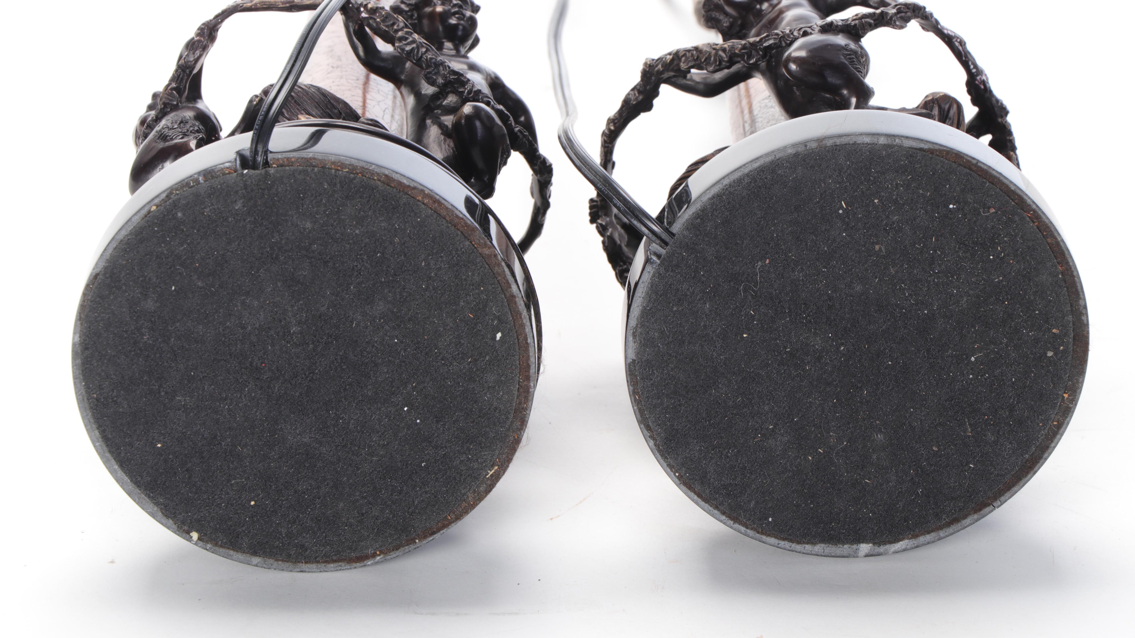 Neoclassical Style Satyr Bronzed Metal and Composite Table Lamps | EBTH