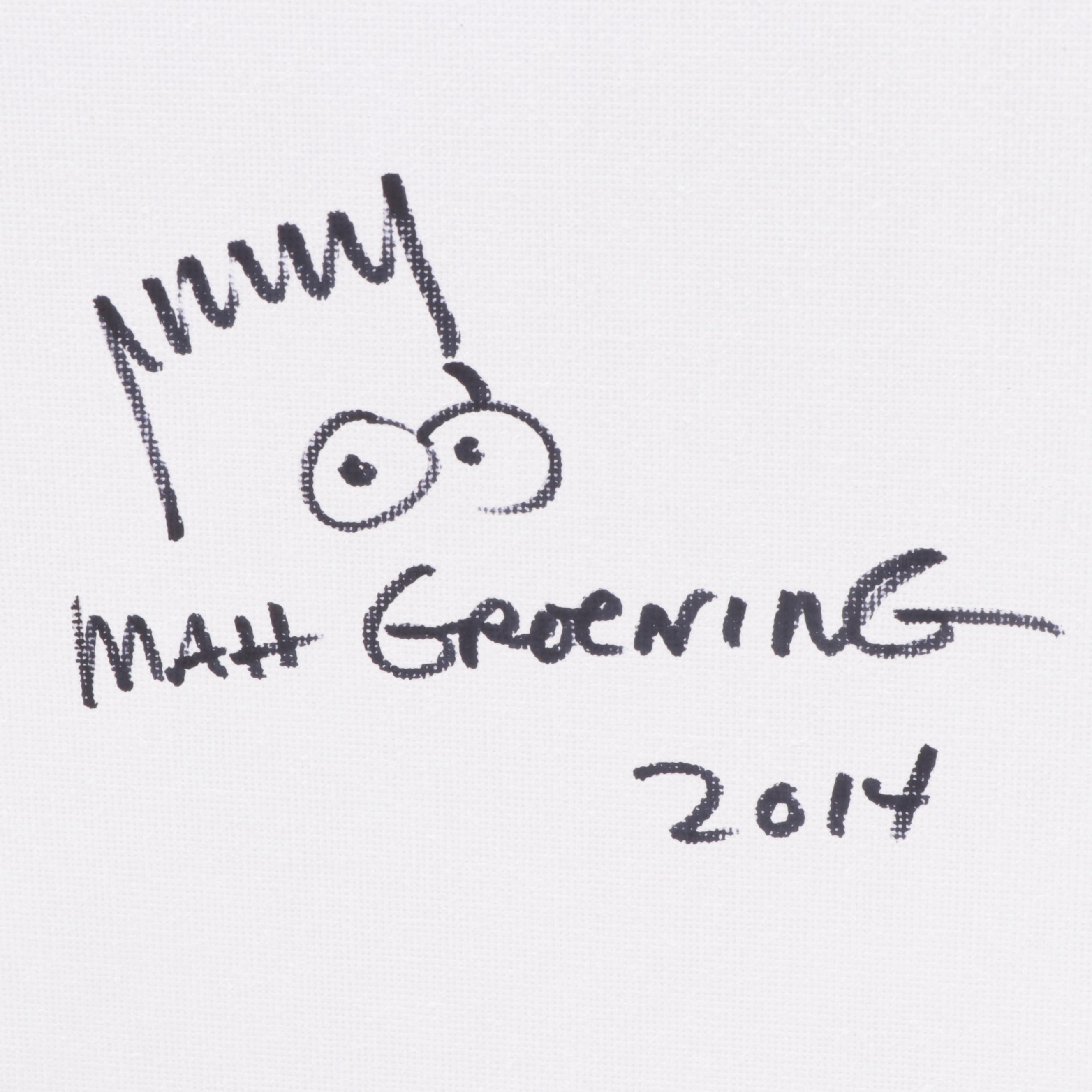 Matt Groening Signed Bart Simpson Illustration on Canvas, 2014 | EBTH