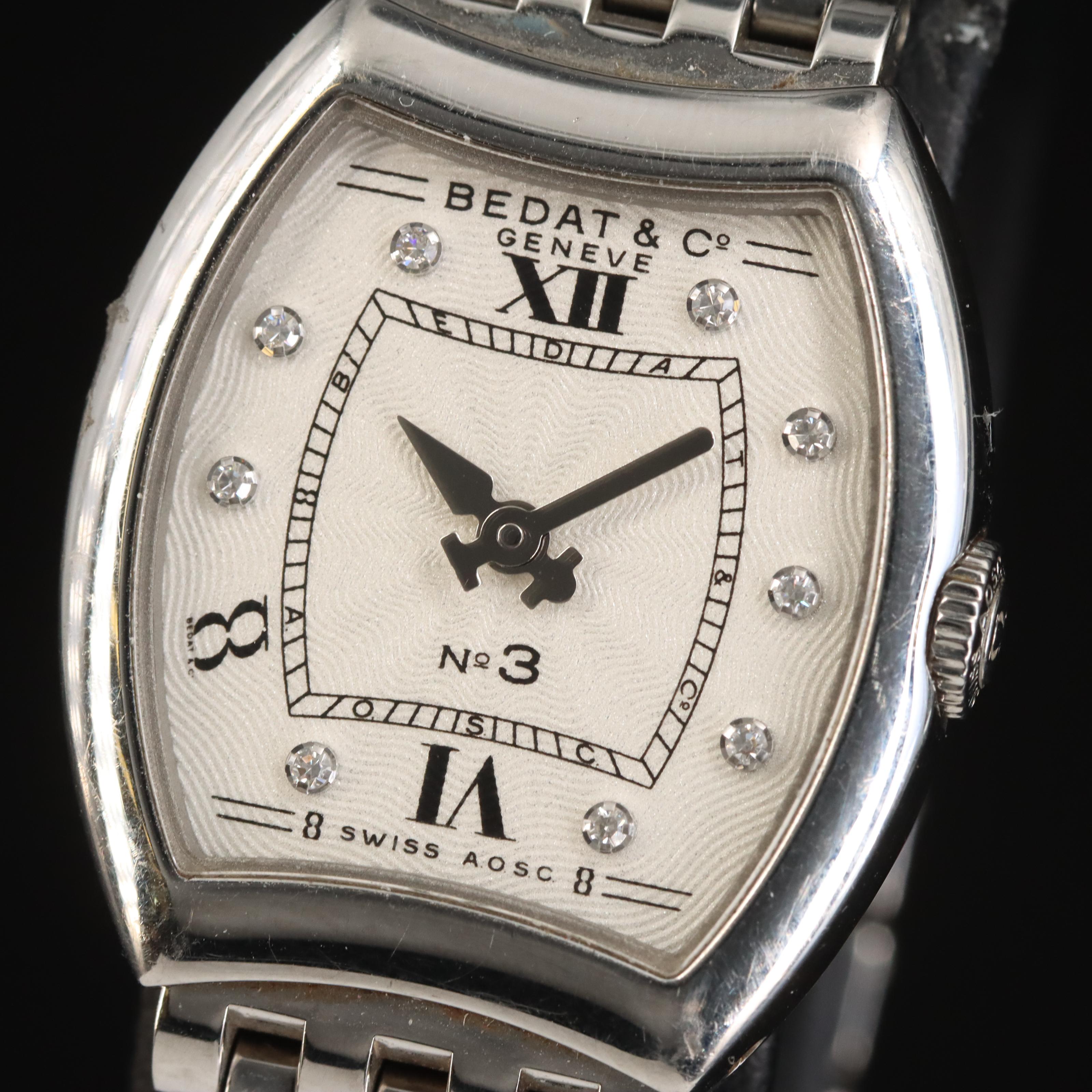 Bedat & Co. No. 3 Diamond Dial Stainless Steel Wristwatch | EBTH