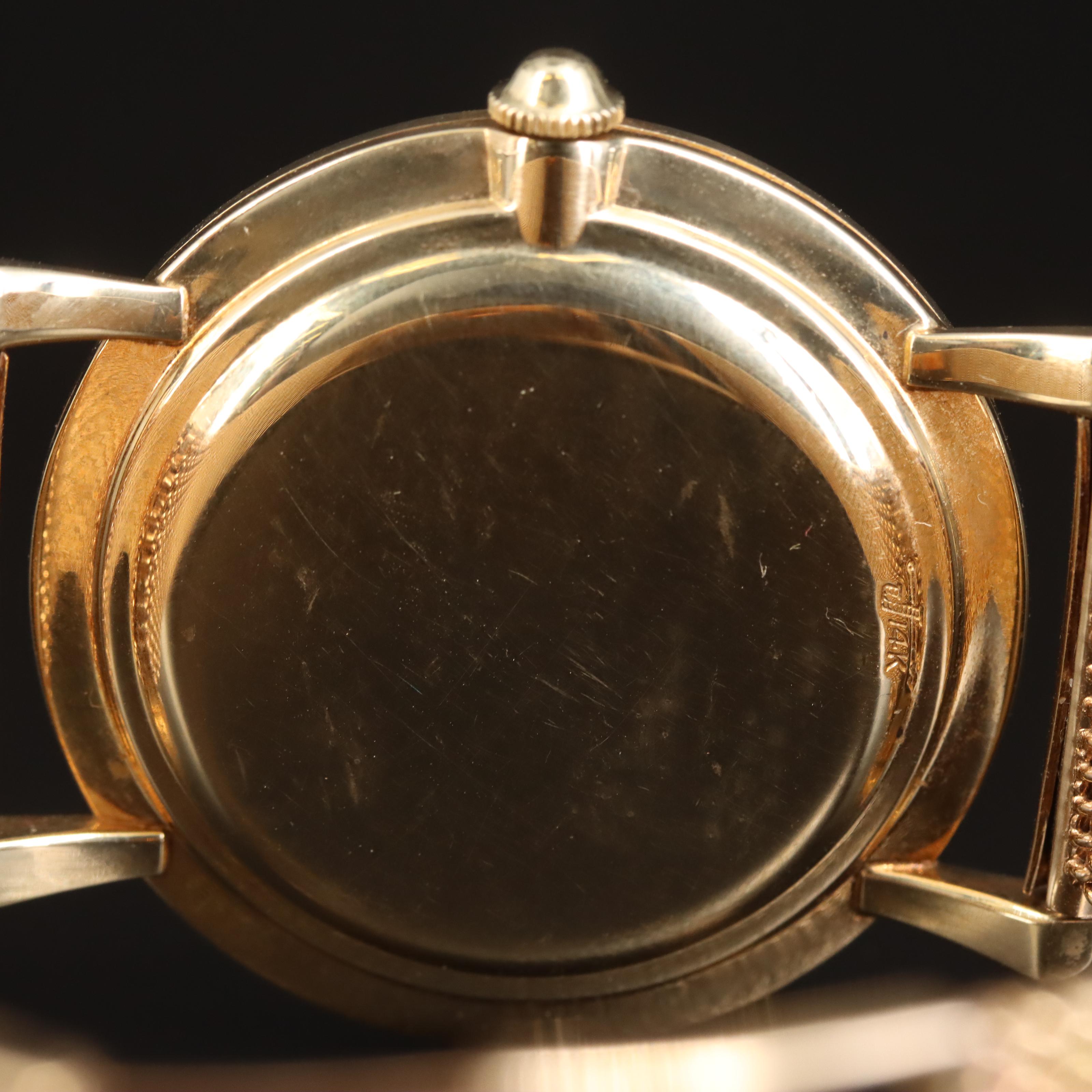 14K Lord Elgin Shockmaster Diamond Dial Wristwatch | EBTH