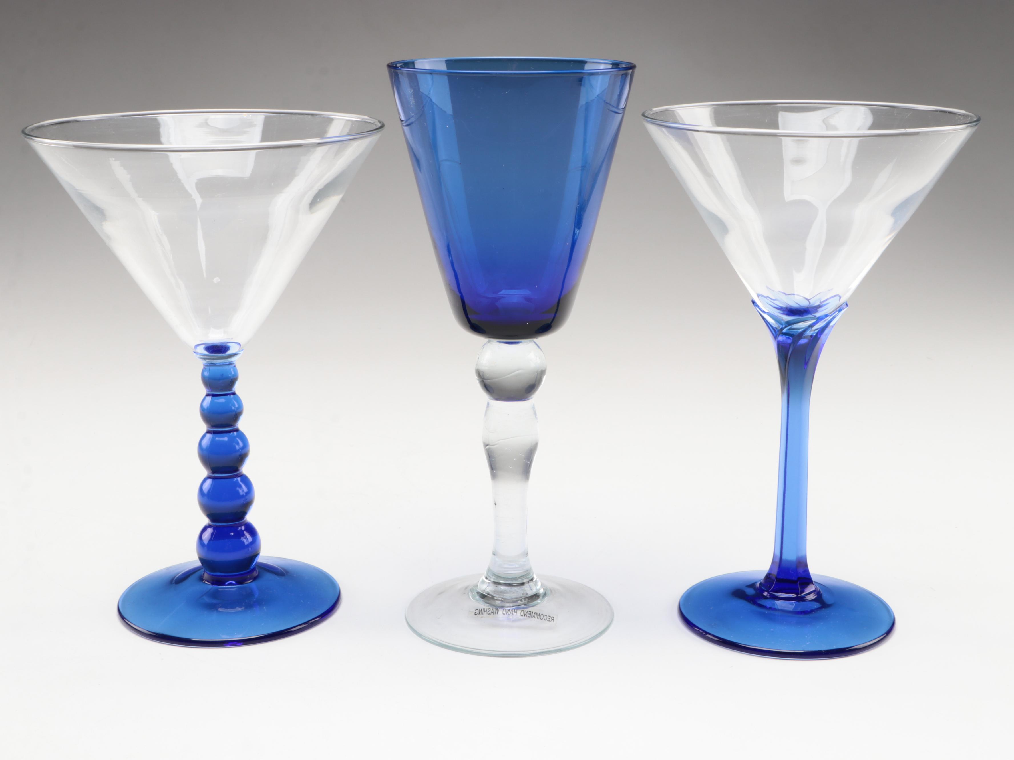 Libbey "Metropolis Blue" and Other Glass Stemware with Tumblers | EBTH