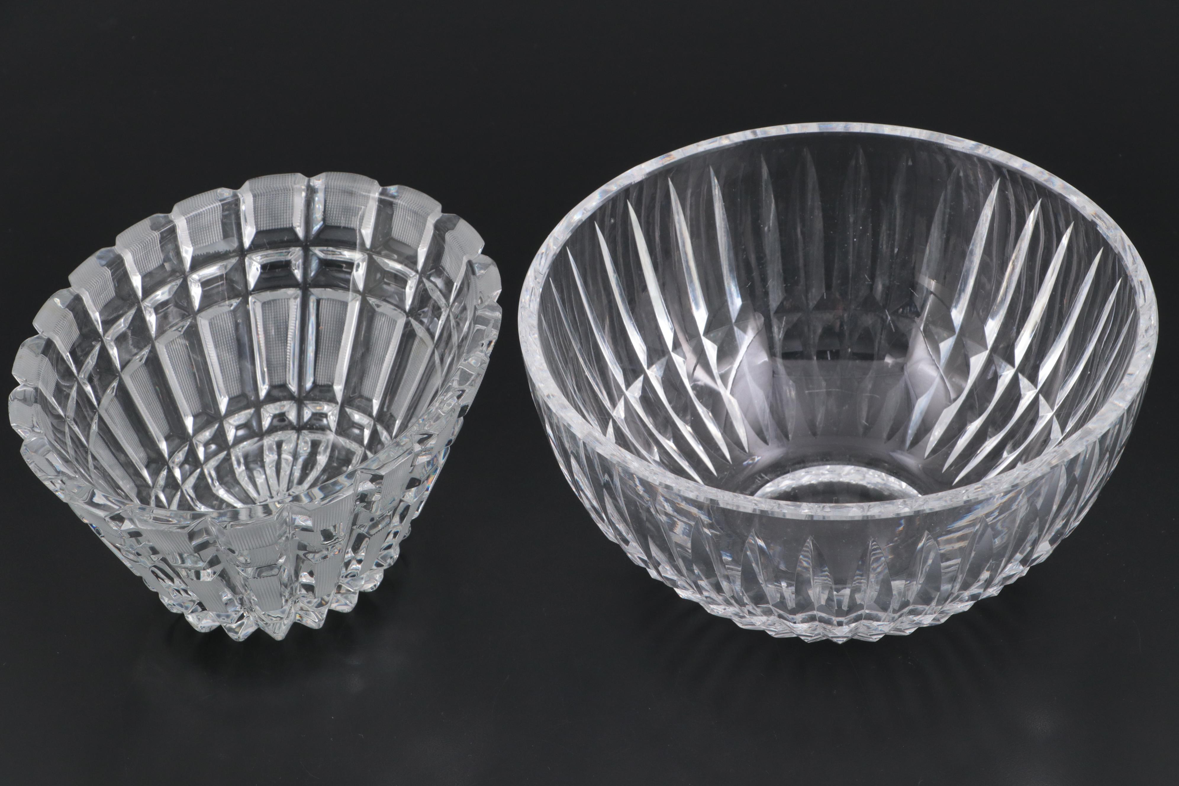 Block and Ceskci Cut Crystal Pitchers with Other Crystal Bowls | EBTH