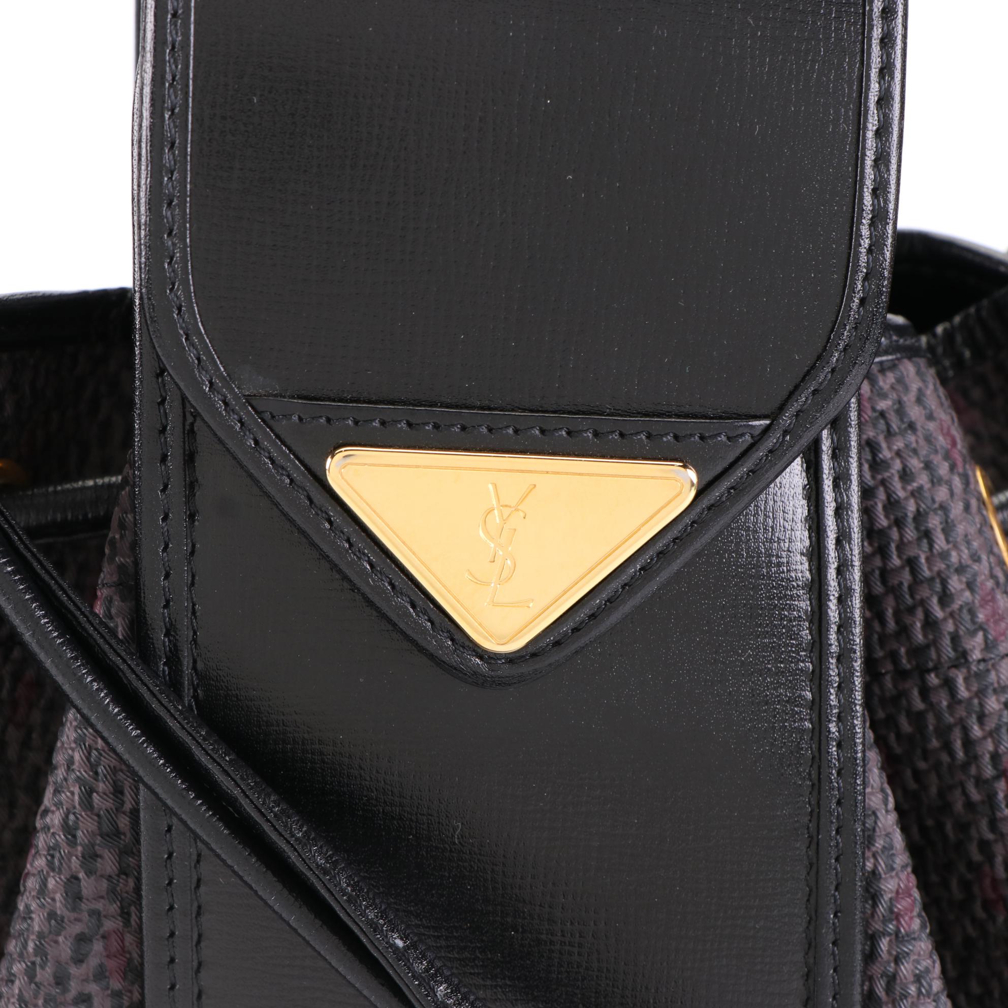 Yves Saint Laurent Bucket Bag in Coated Canvas and Leather with Pouch ...