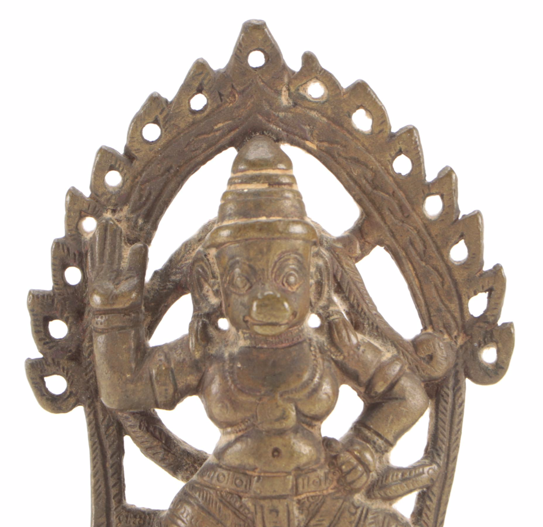 Southeast Asian Cast Brass Hindu Lord Ganesha and Lord Hanuman Figure ...
