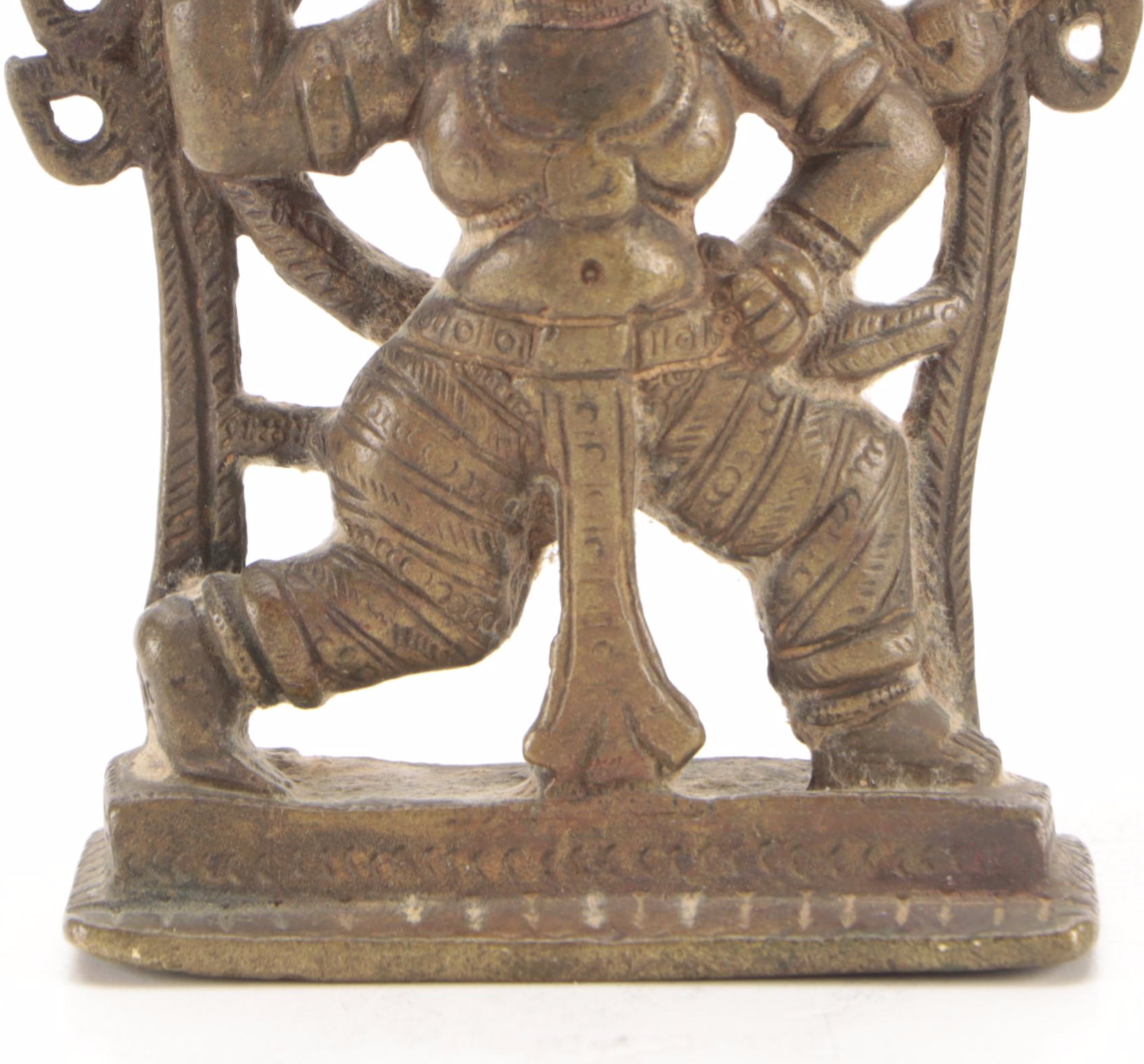 Southeast Asian Cast Brass Hindu Lord Ganesha and Lord Hanuman Figure ...