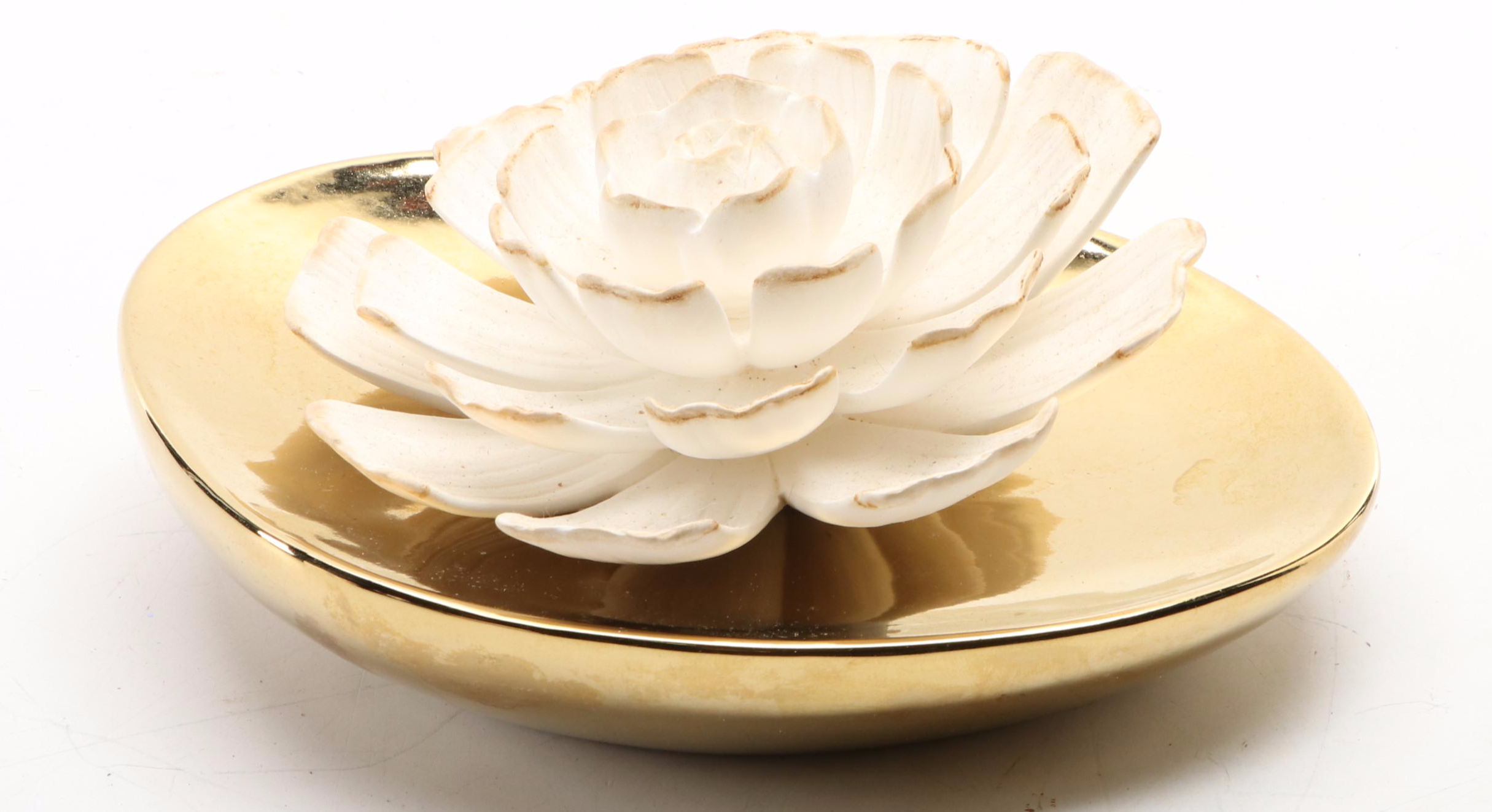 Zodax Porcelain Flower Diffuser with Textured Ceramic Vase and Wooden ...