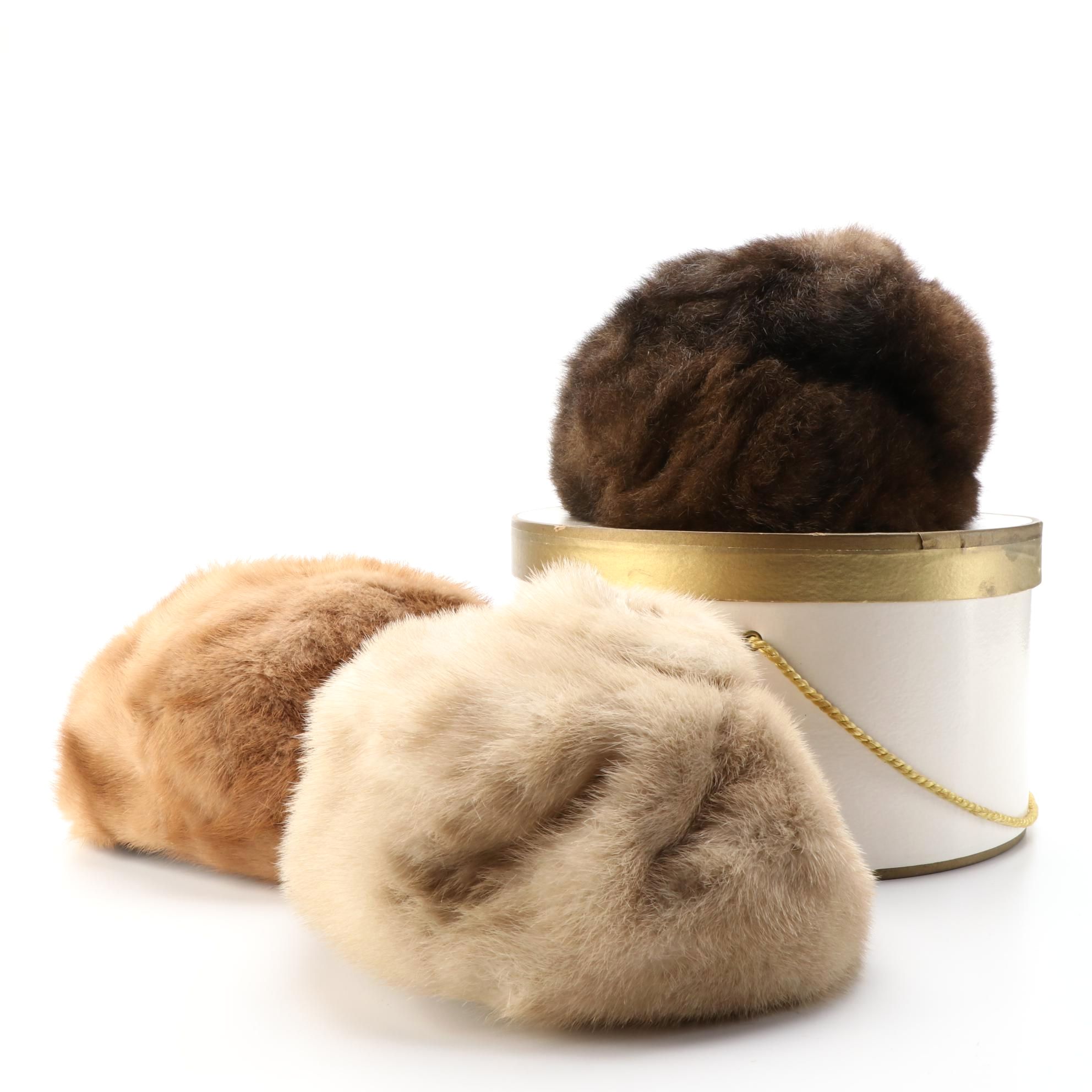 Mink and Australian Possum Fur Hats with Box | EBTH