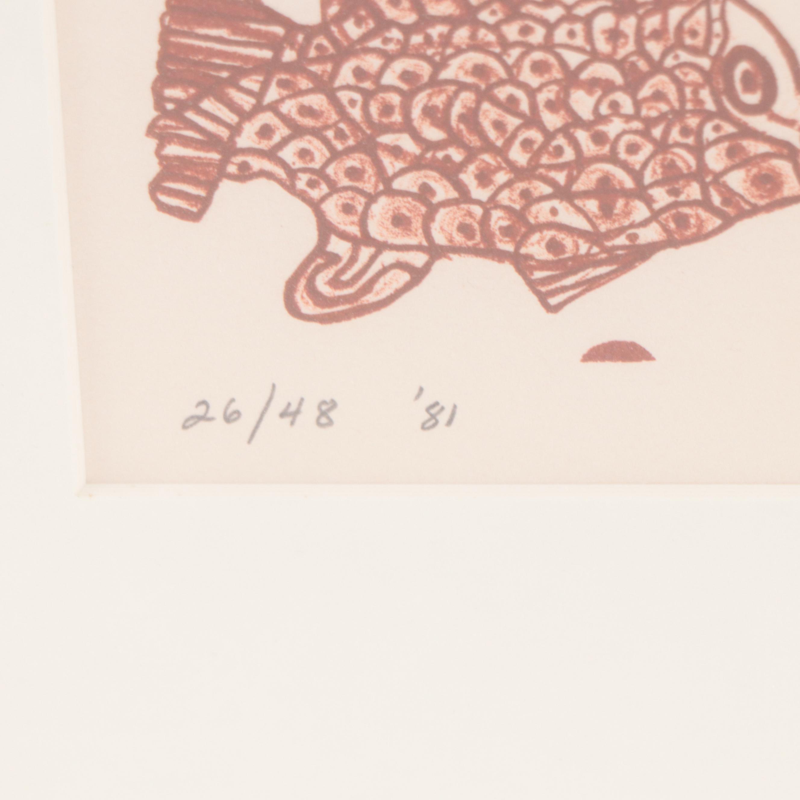 Paul William Smart Lithograph "Hieroglyphics," 1981 | EBTH