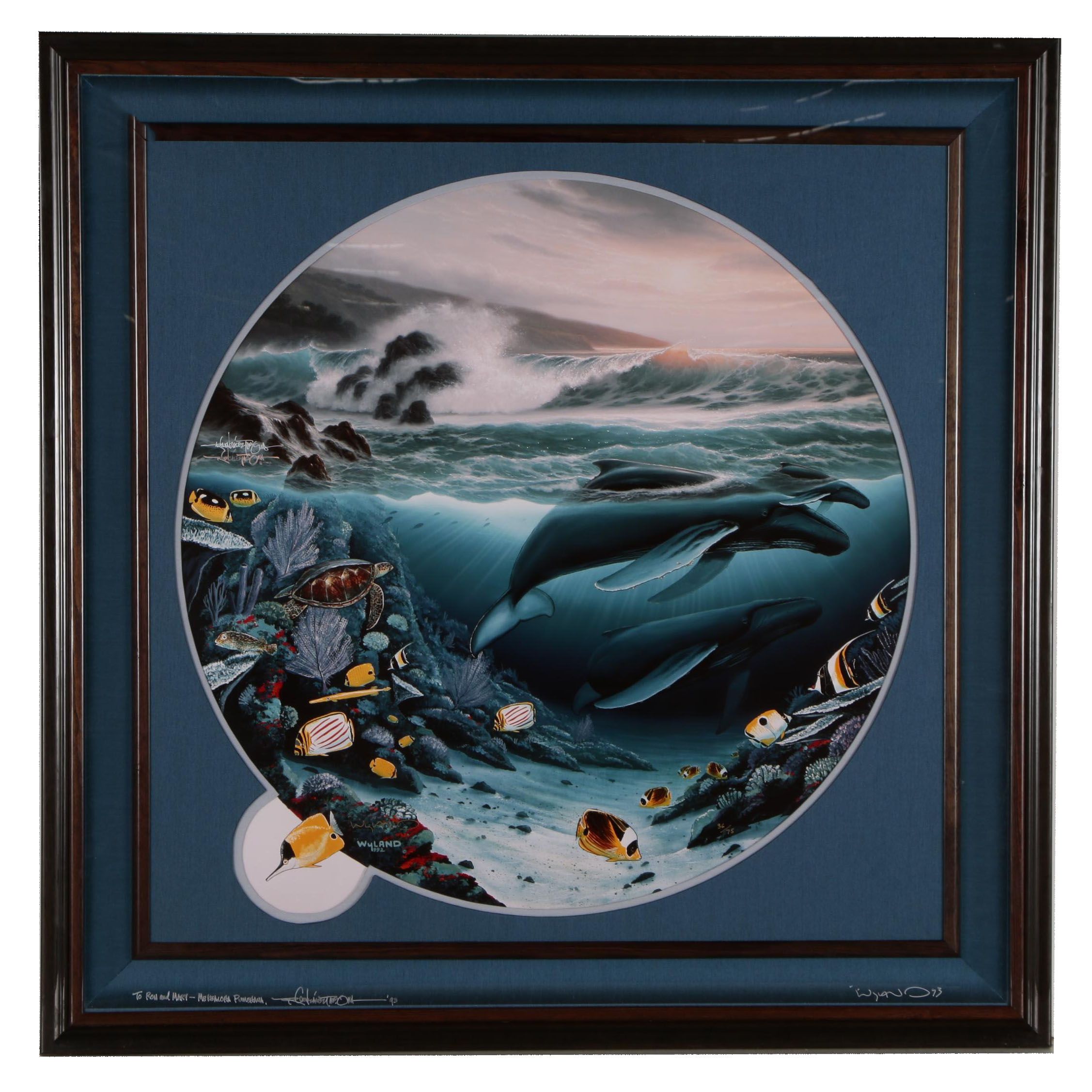 Robert Wyland and Roy Tabora Large Scale Cibachrome Print "Whale Waters ...