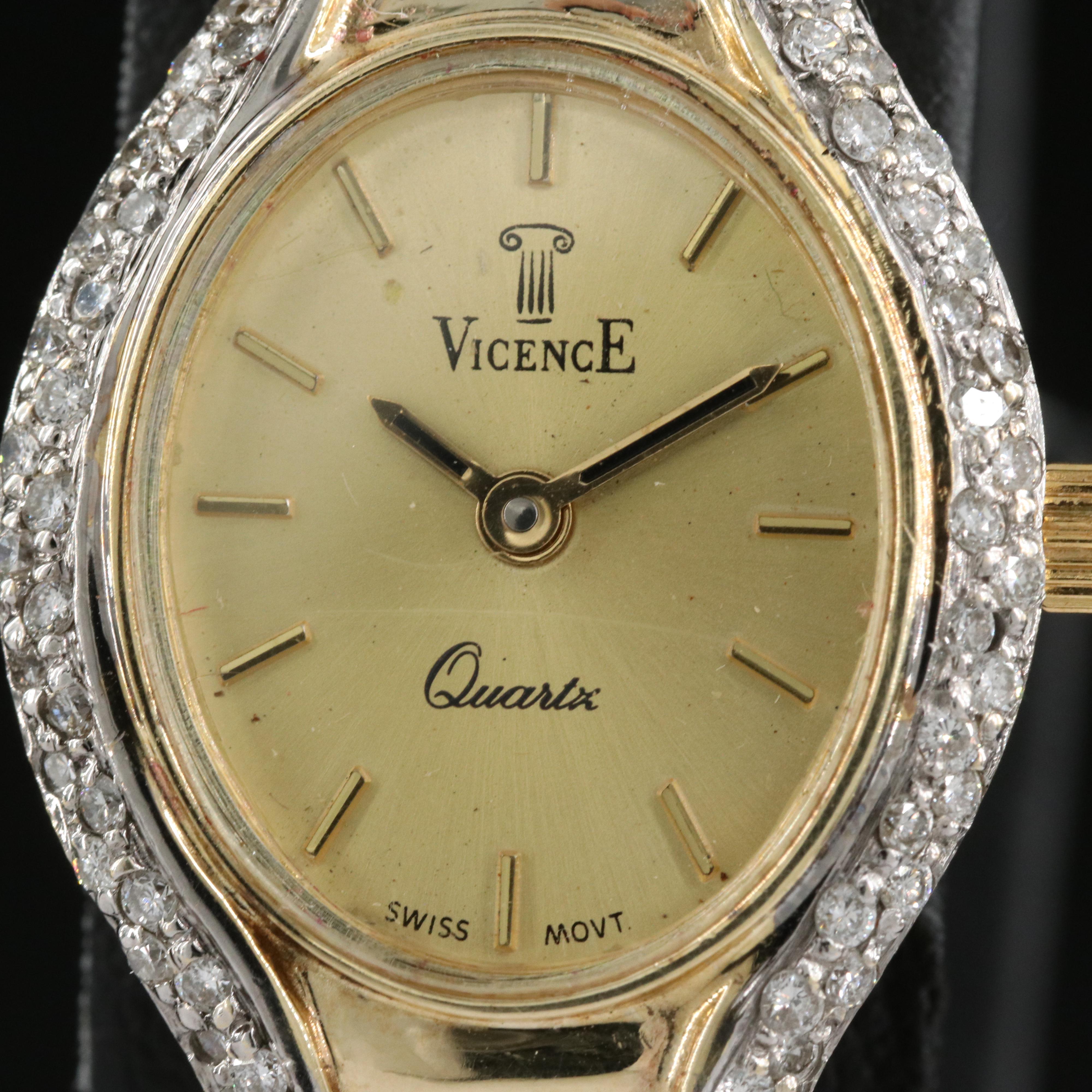 14K Vicence Diamond Quartz Wristwatch | EBTH